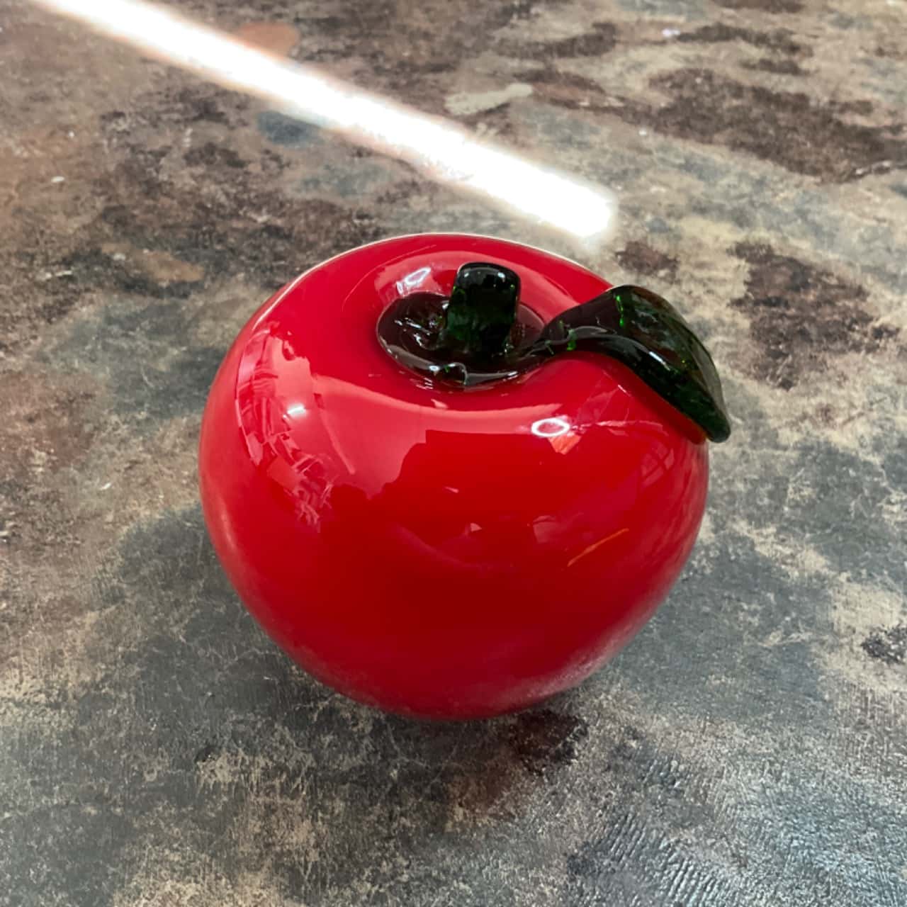 Shiny Red Glass Apple