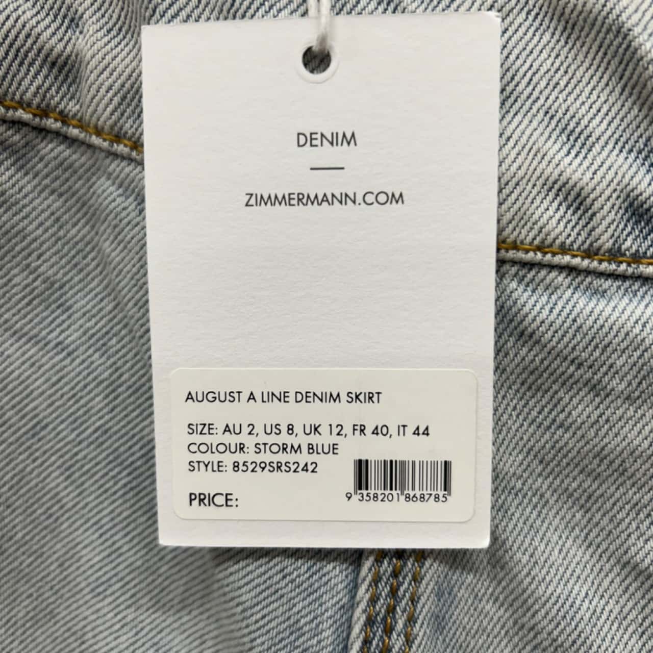 BNWT Zimmermann Womens Size 2 Midi Blue (s)