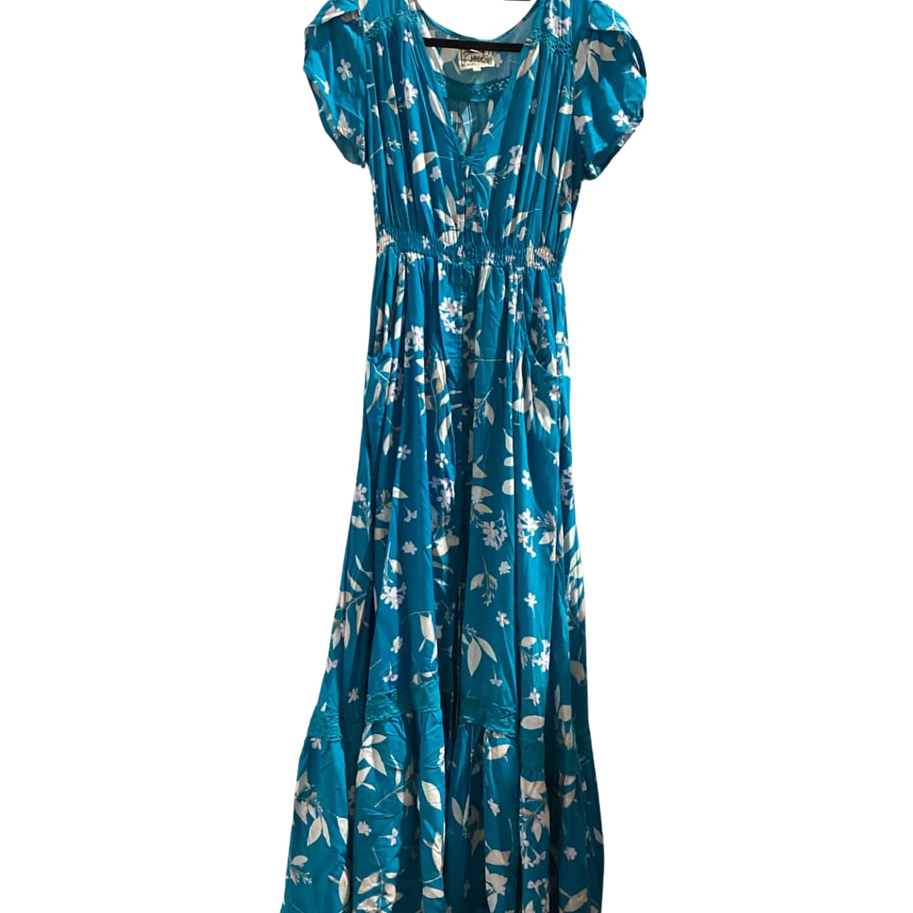 Jaase Womens Size XS Maxi Dress Turquoise / White (s) - Used Very Good ...