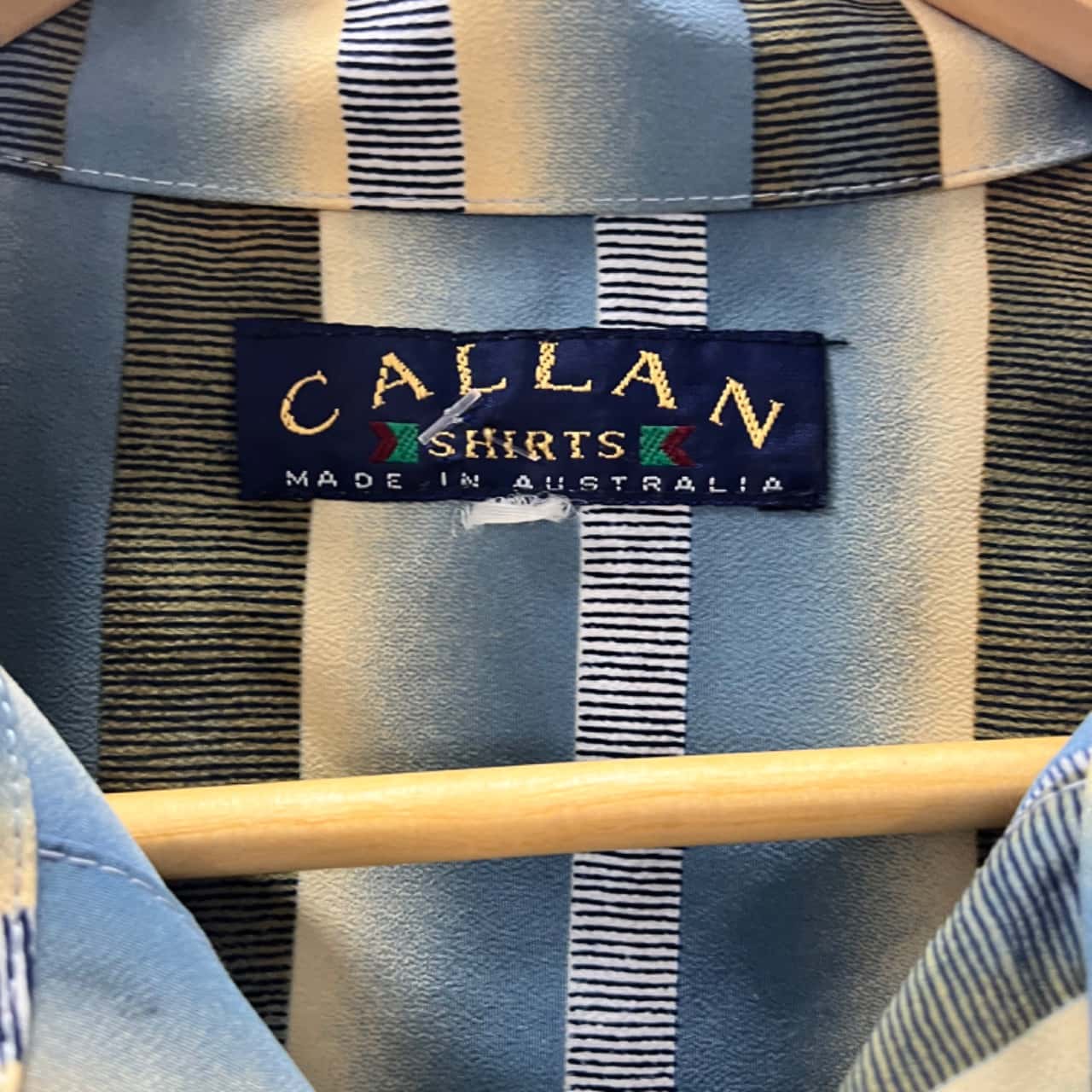 Vintage Callan Short Sleeve Blue / Striped shirt Size L(s) - Used Very ...
