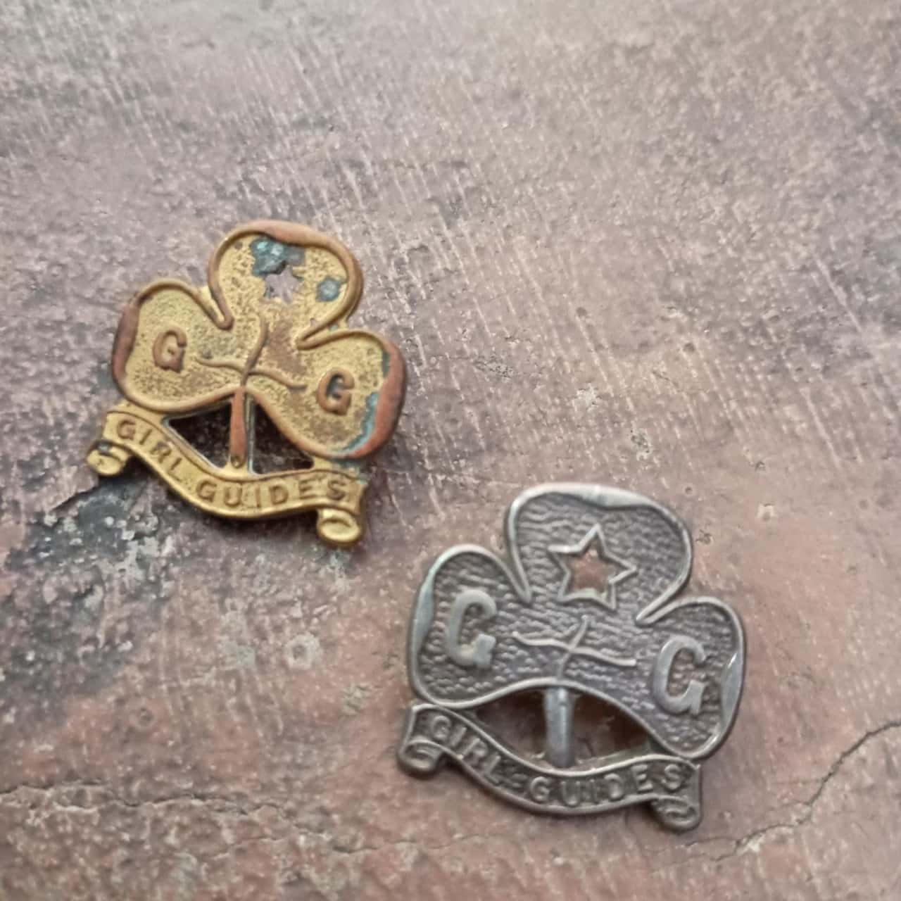 2 x Girl Guides Badges - 1 Stamped 'STG SIL'(s)