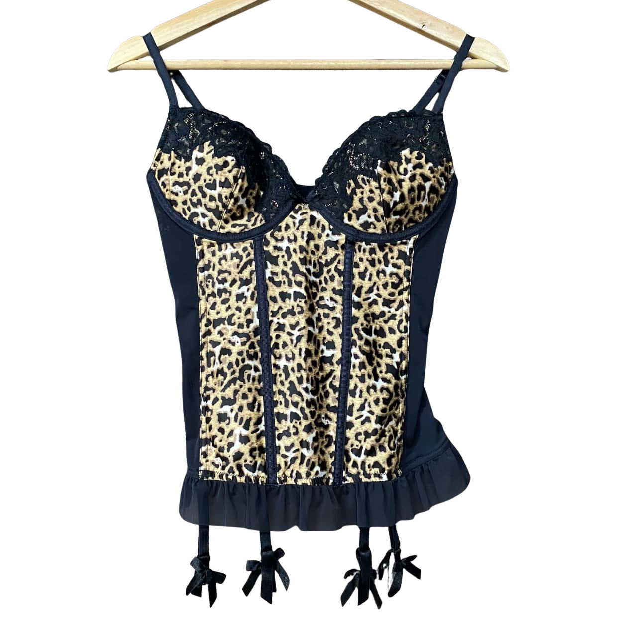 Short Stories Womens Size 14B Leopard Print Black Corset