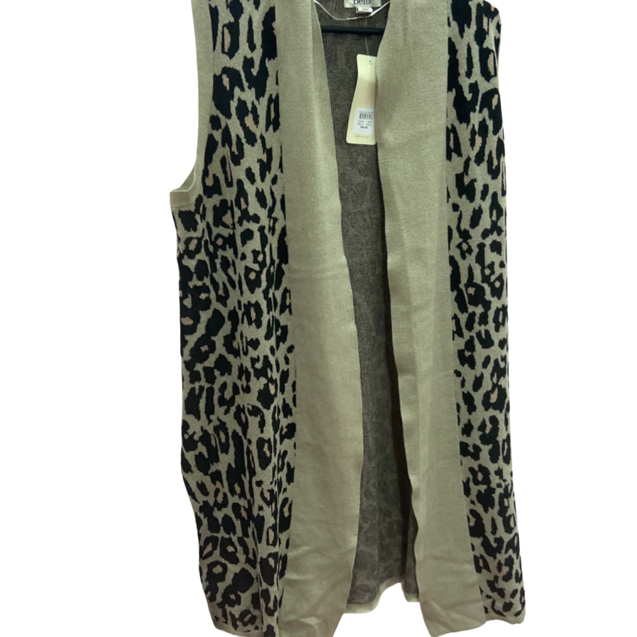 beme Womens Size S Leopard Long Cardigan
