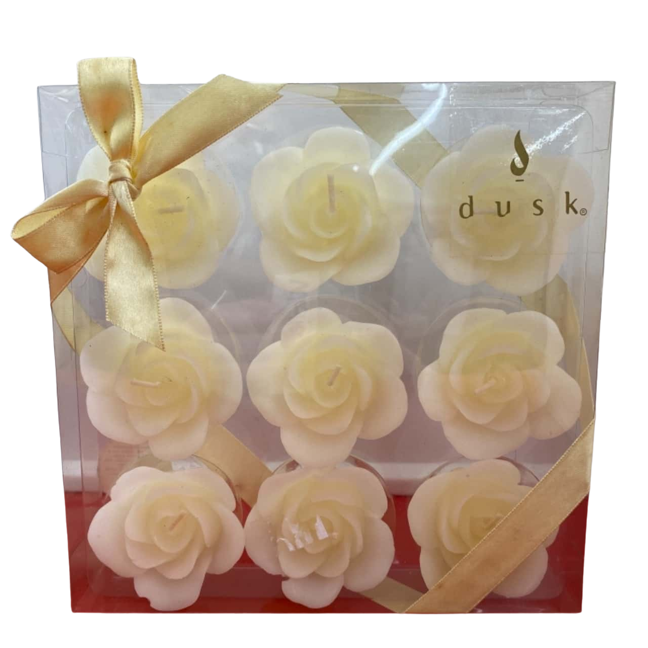 Reduced Dusk candles - float pack 9 roses ivory