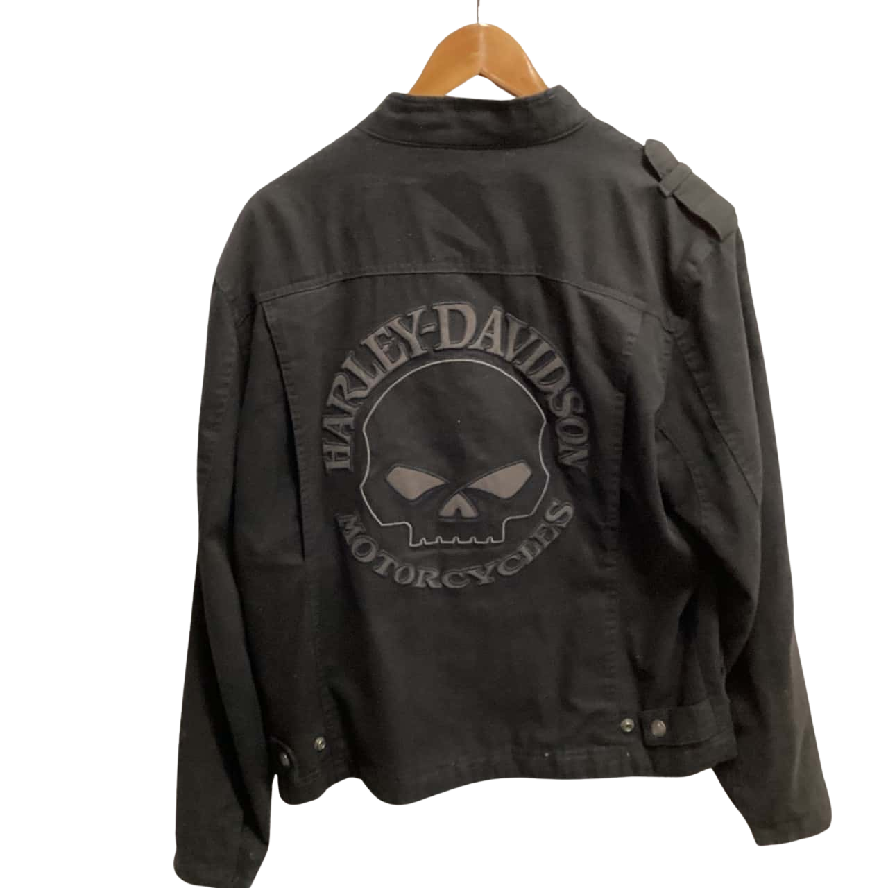 Harley Davidson Mens biker jacket | logo back zip front [Hang]