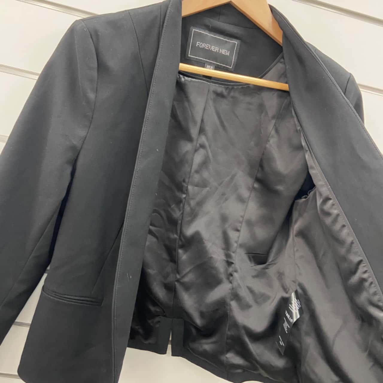 Forever New Womens Size 14 Open Jacket Black (s)