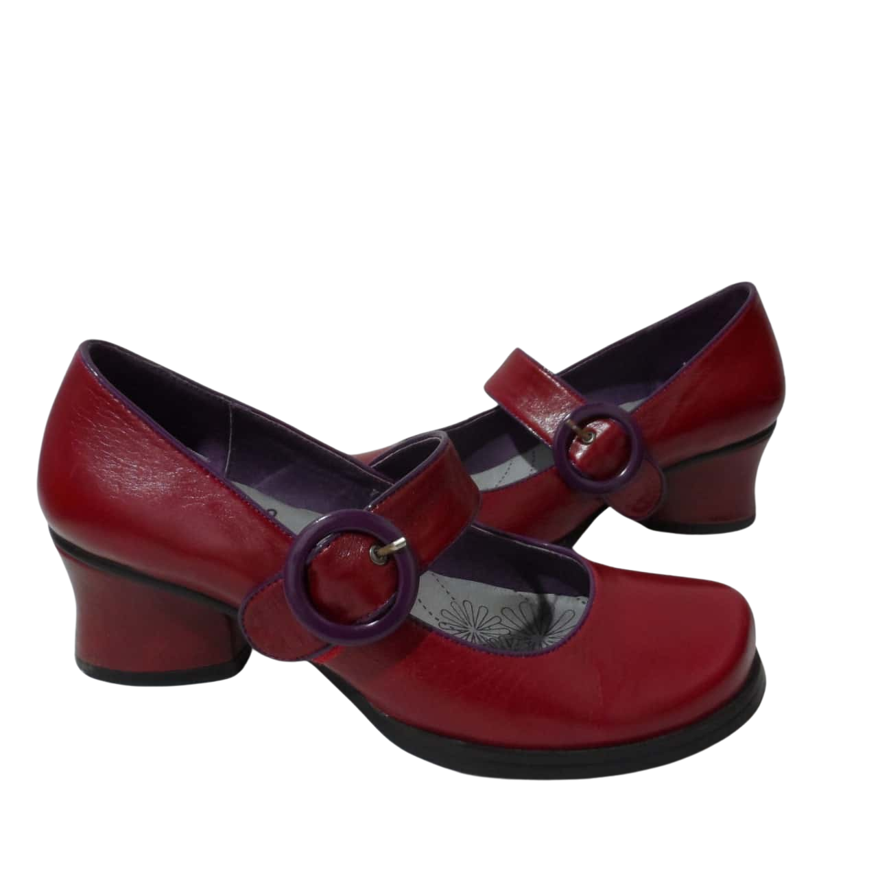 Minki Vicky Red Mary Jane Heelss