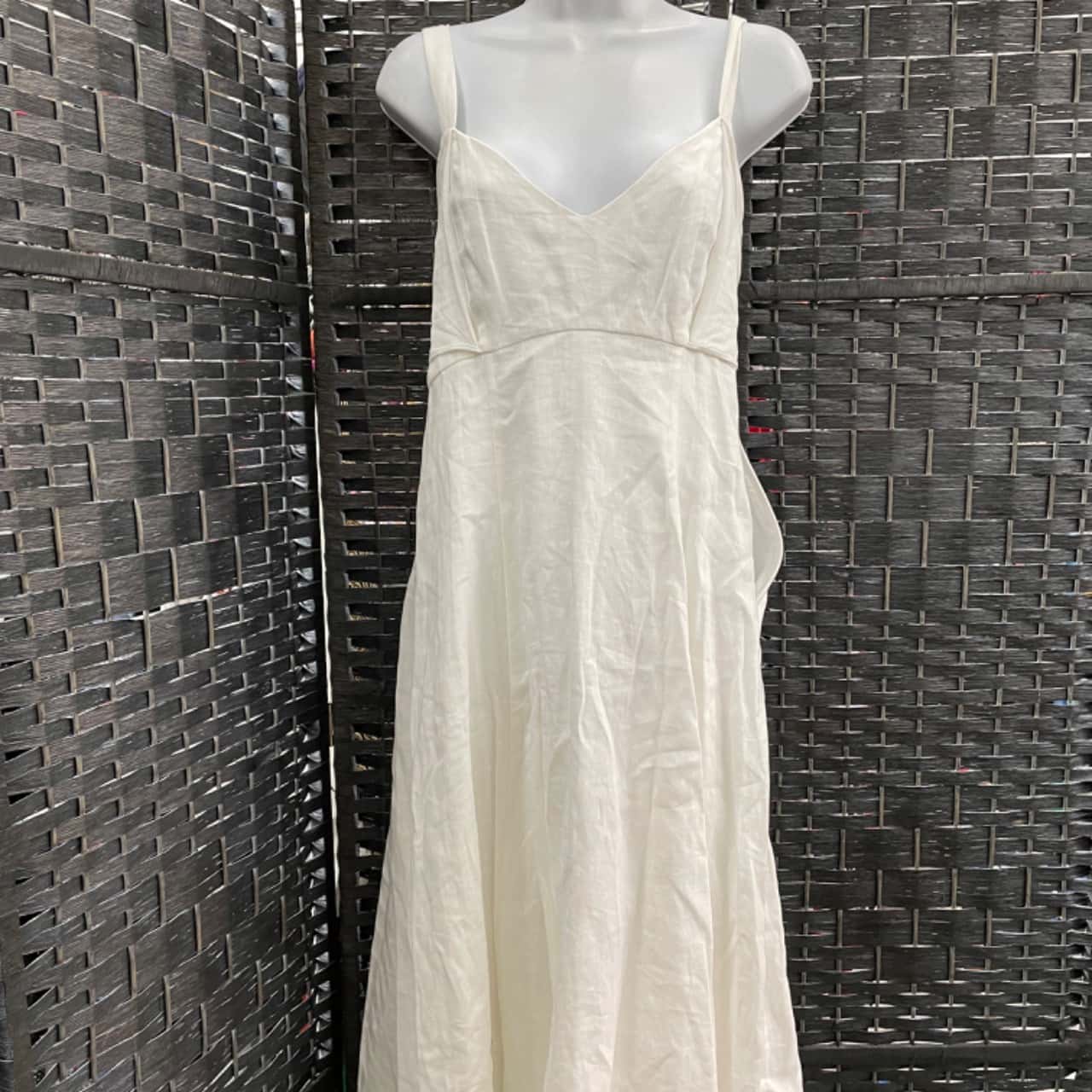 Witchery Womens Size 10 Shoestring Strap White (s)