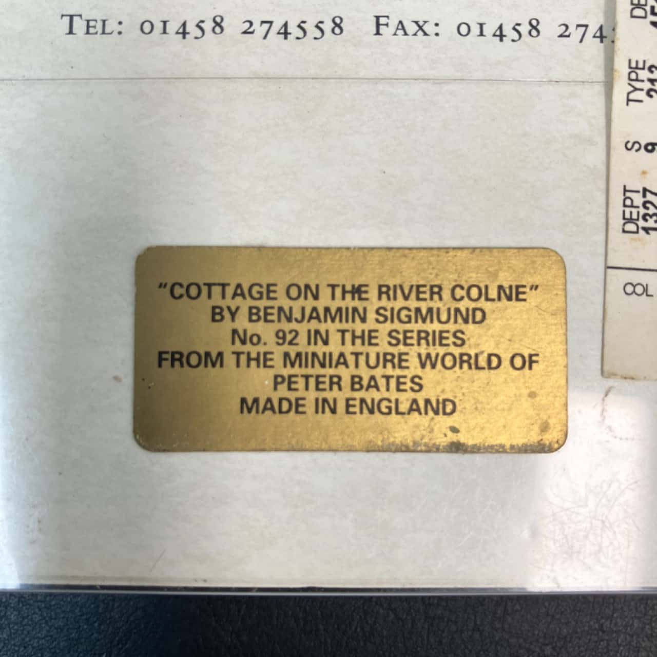 Peter Bates Limited Miniature Plaques x2