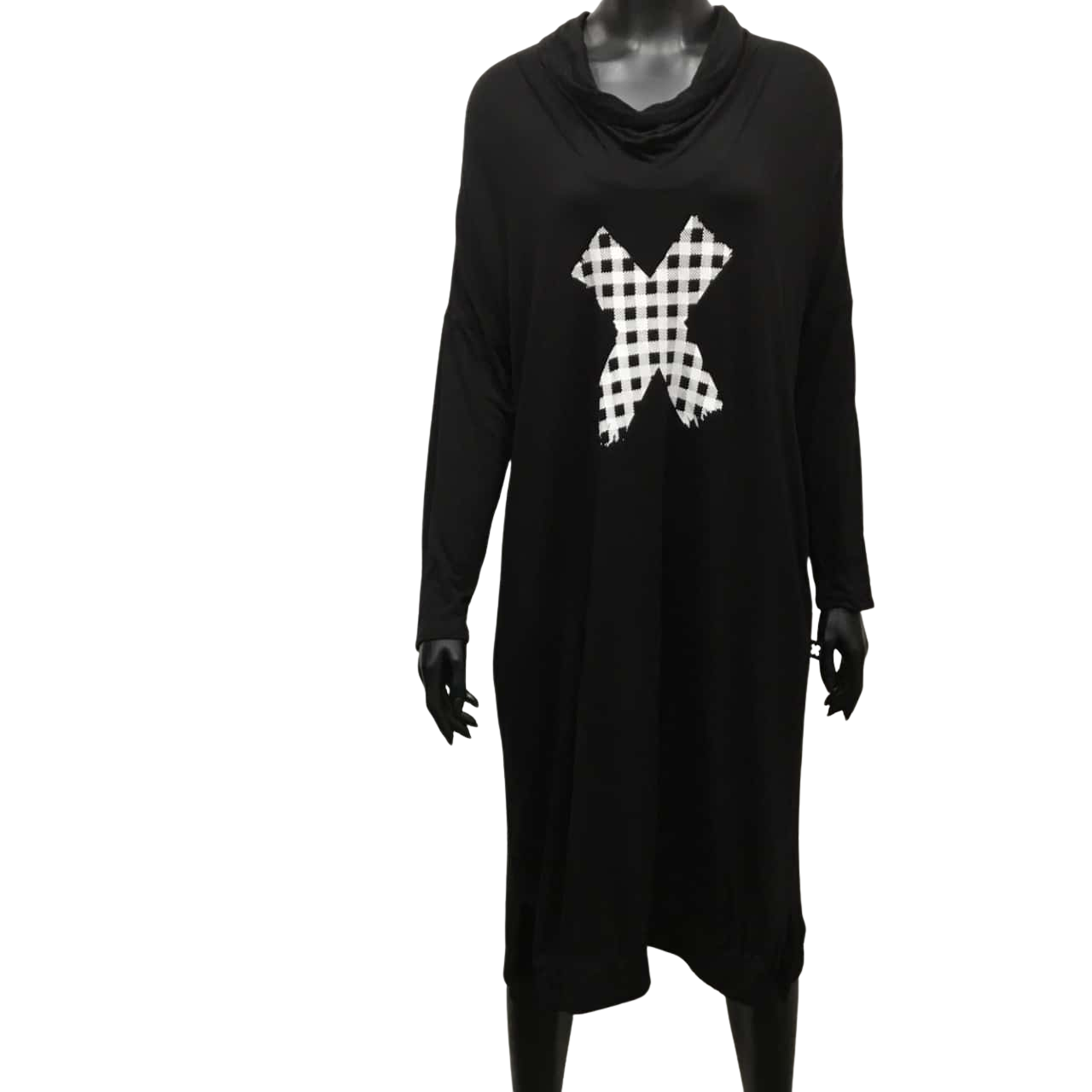 Pretty Basics by Taking Shape Black Patterned Dress Size 12-14