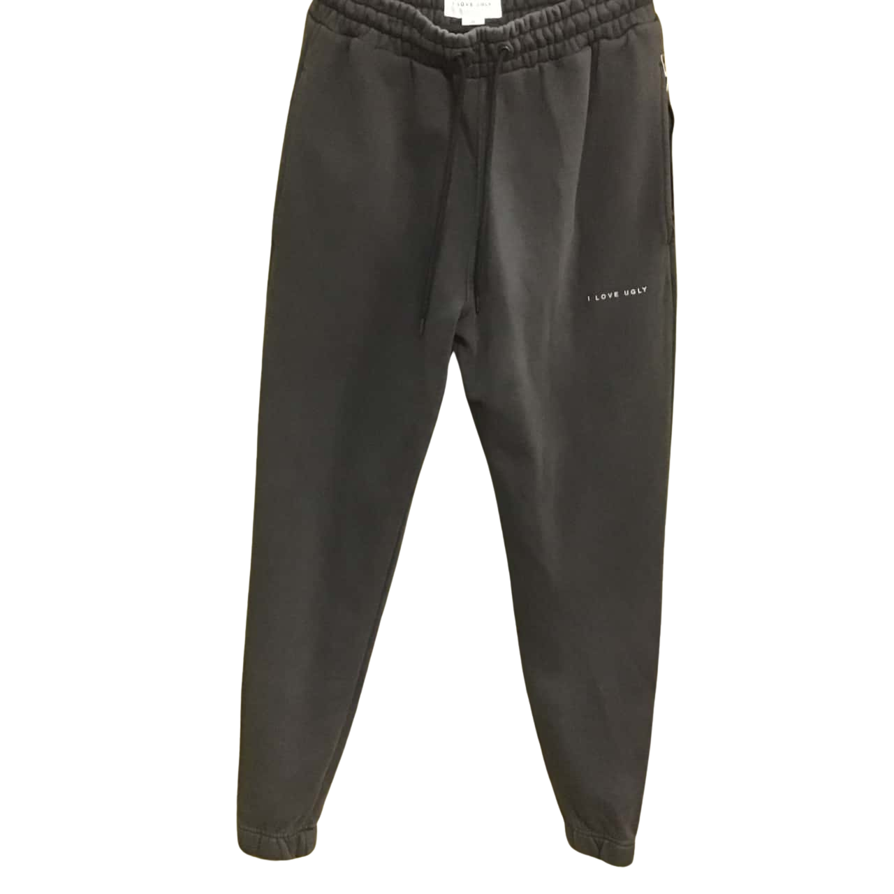 Ladies , I LOVE UGLY , Trackie Pants , Washed Black(s)