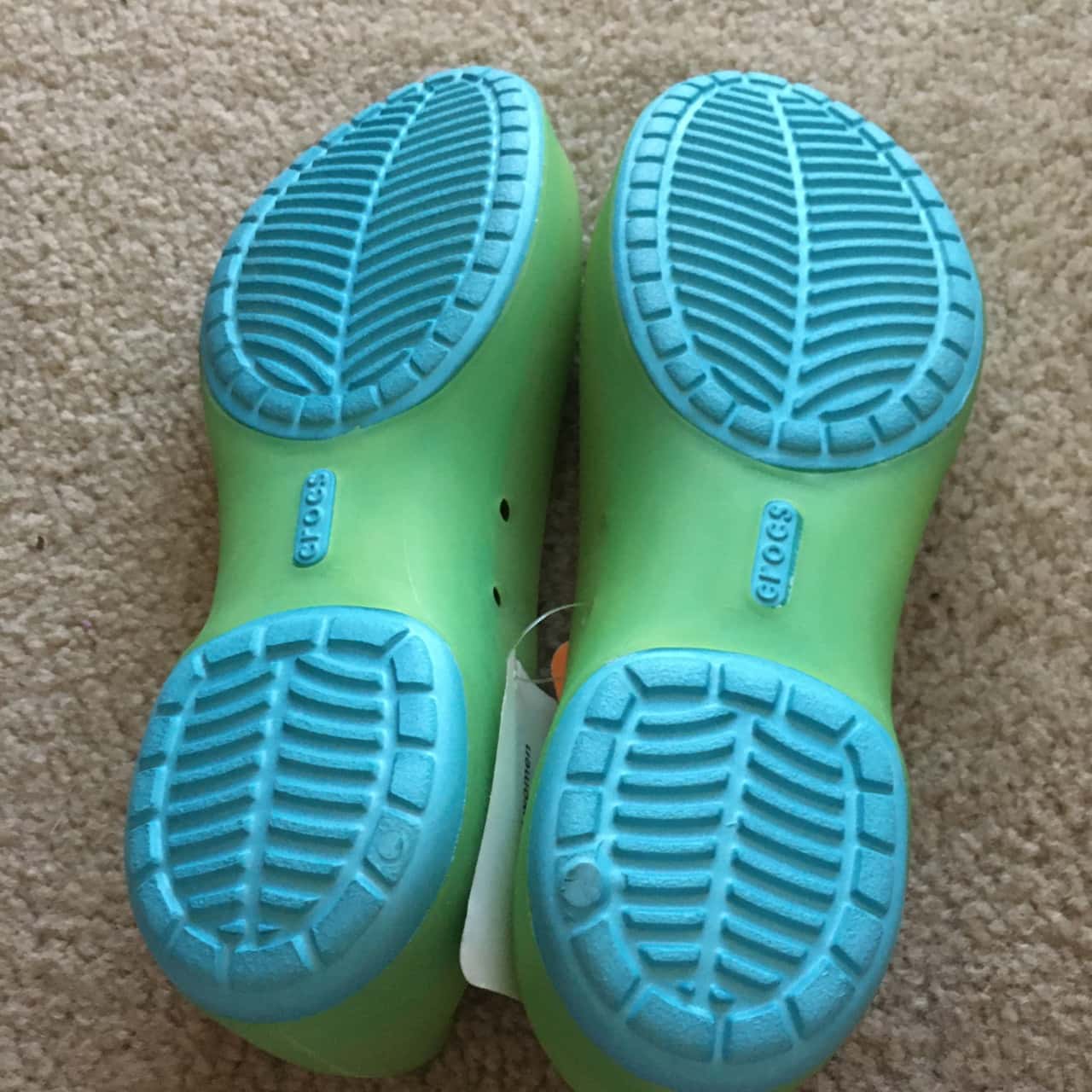 Crocs Size 7 Womens Green Peep Toe Flat Shoes(s)
