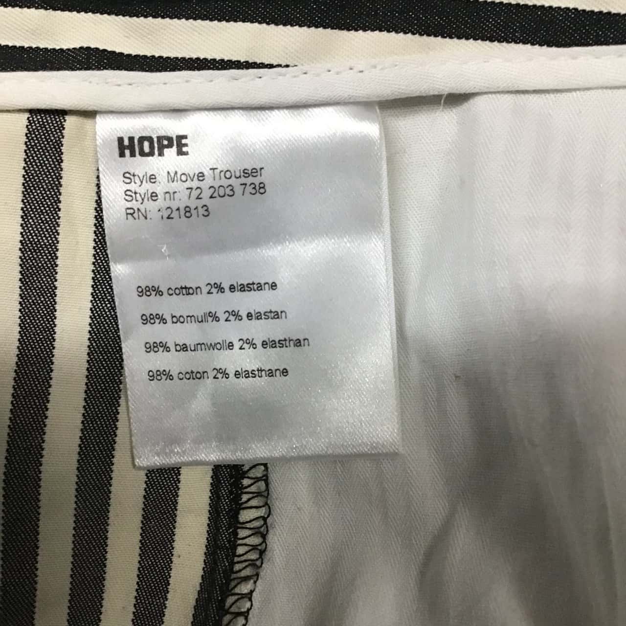 HOPE Womens Size 36 98% Cotton Straight Leg Black & White Striped Pants