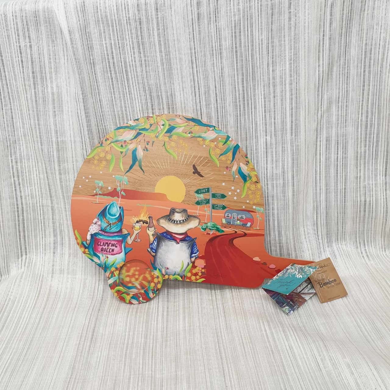 Lisa Pollock Stunning Large Bamboo Aussie Outback Couple Painted ...