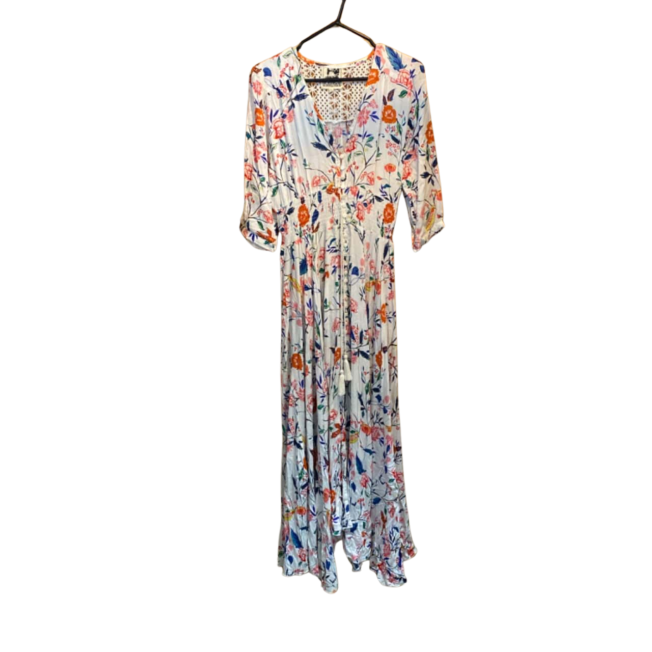 Jaase Womens Size L Floral Dress White (s)