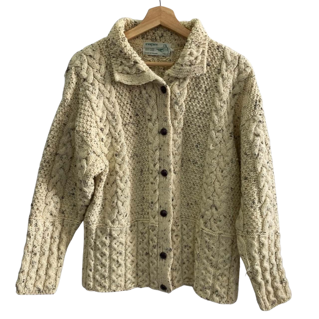 InisFree Mens Pure Wool Knit Jacket / Winter Jacket Cream (s)