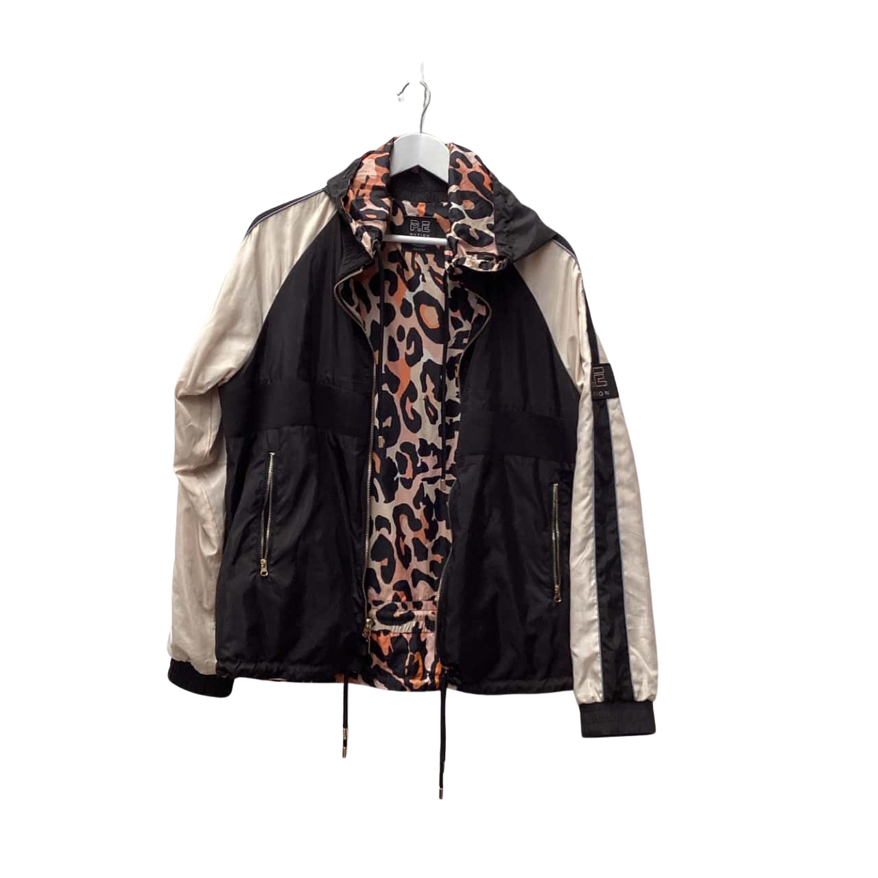 PE nation Size S Hooded Jacket Animal print / Blue / Cream -reversible ...