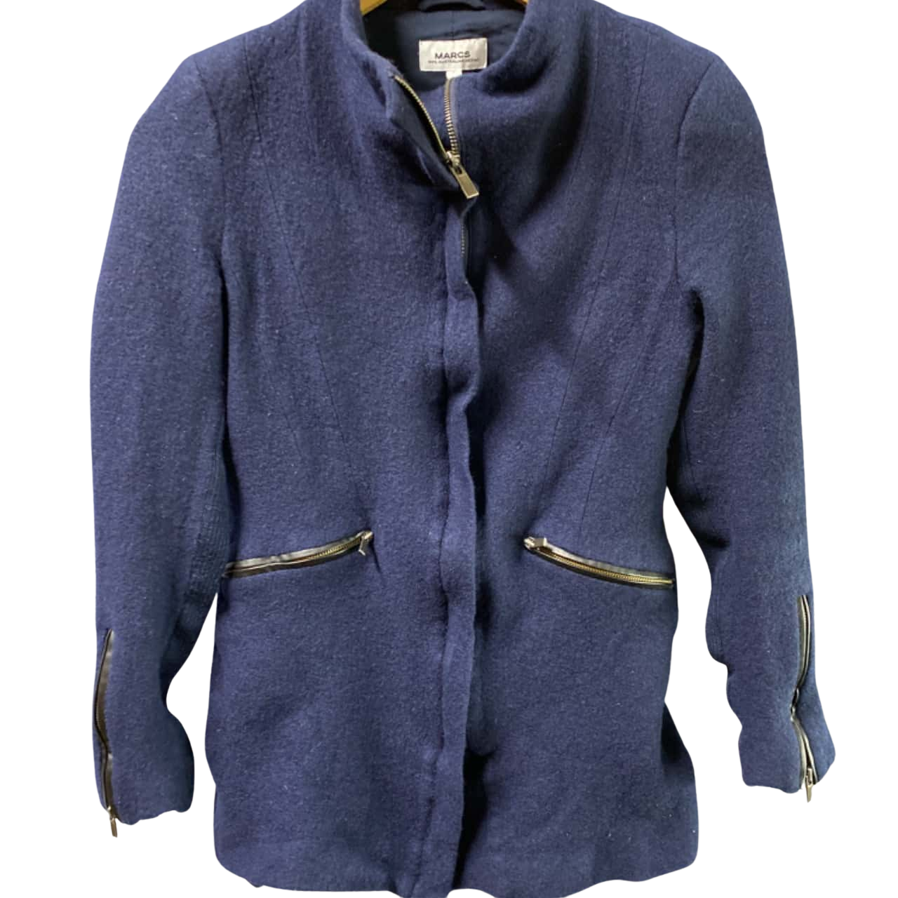 Marcs Womens Size 6 Winter Coat Navy Blue (s)