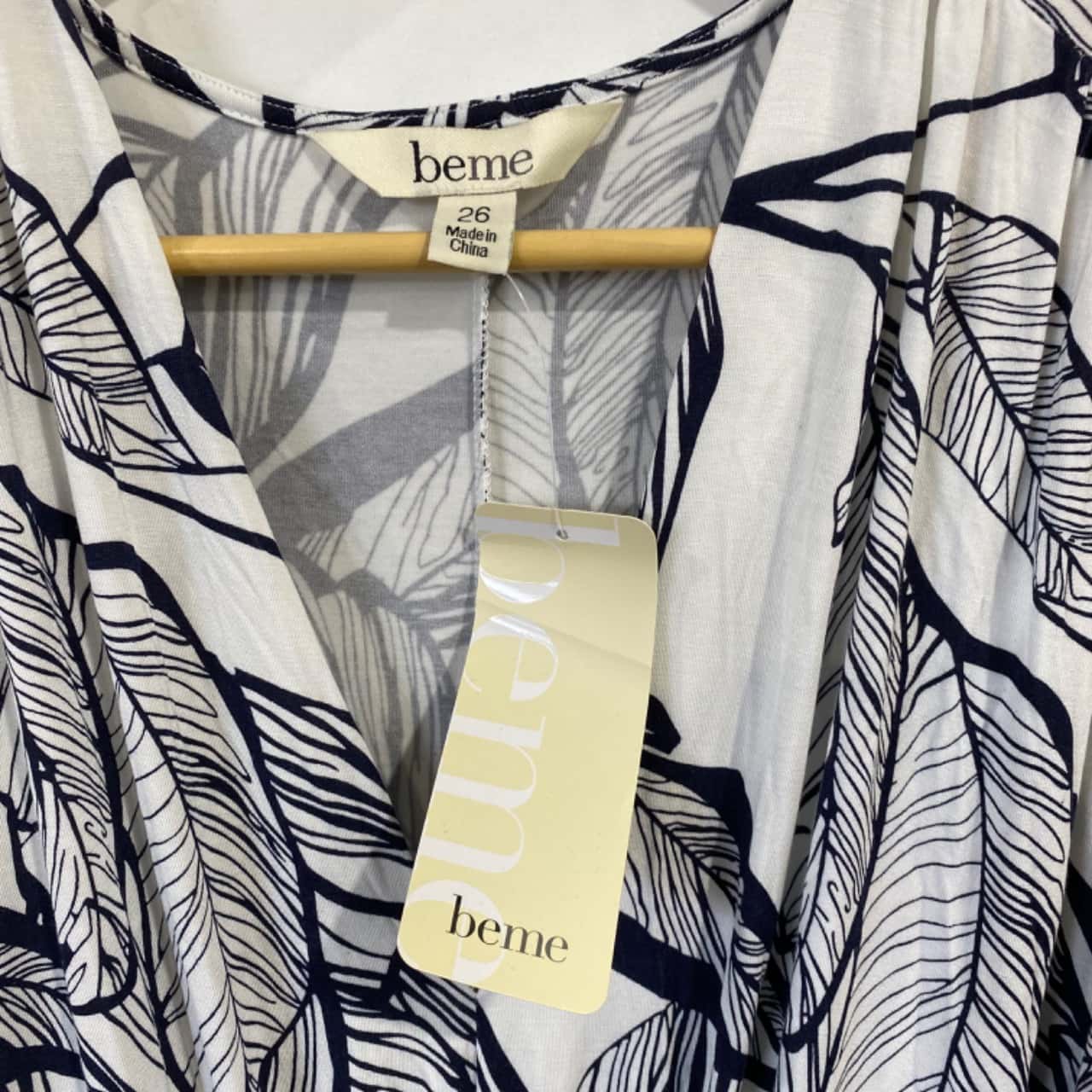 Women’s Beme White / Blue Palm Maxi Dress Size 26(s)