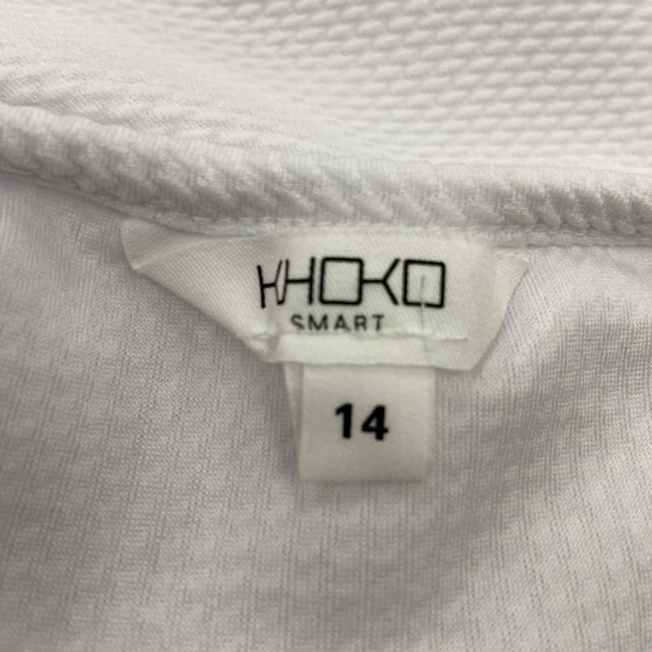 Khoko Smart - Womens 3/4 Sleeve Top - Size 14 - White