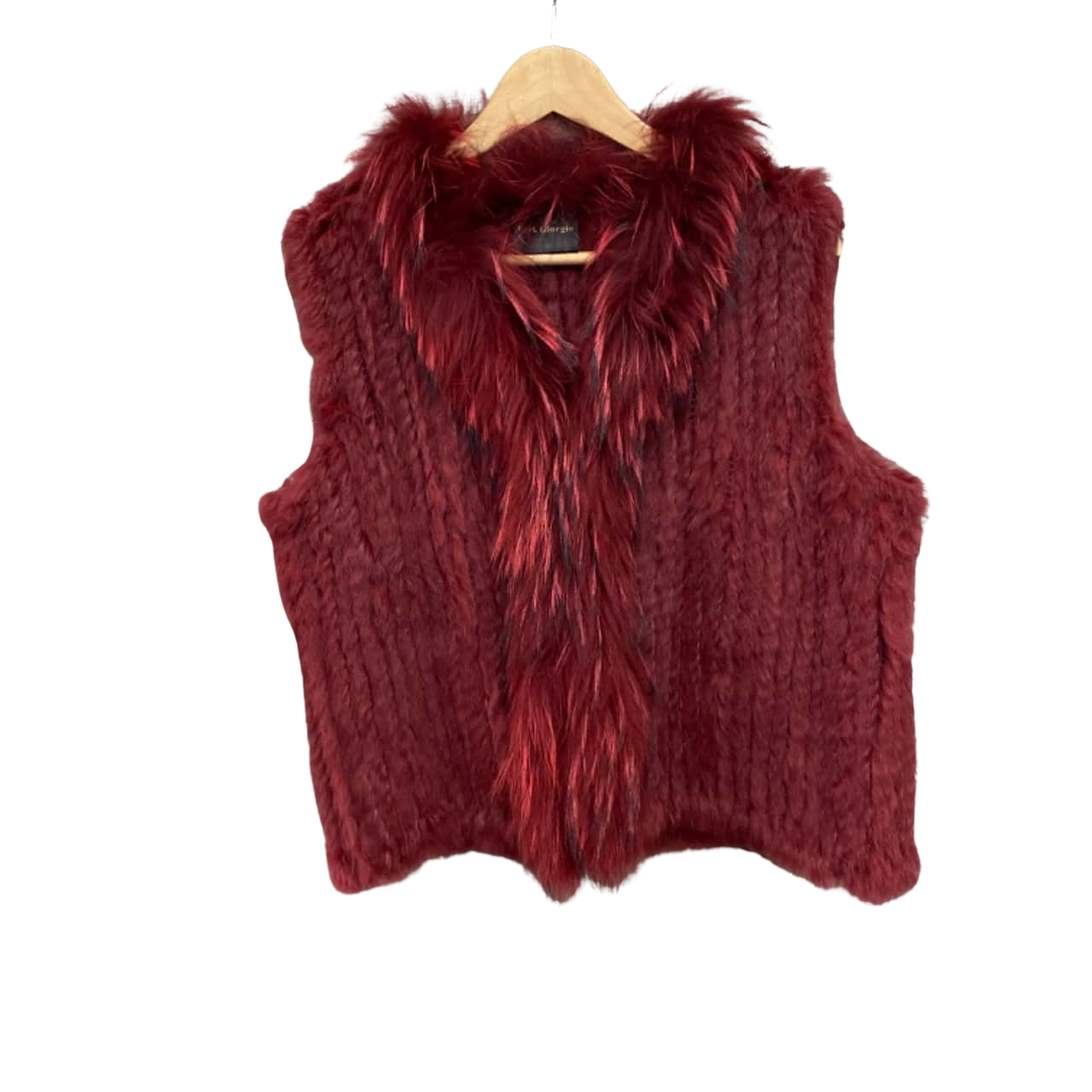 Erik Giorgio Womens Size L Fur Vest Red (s)