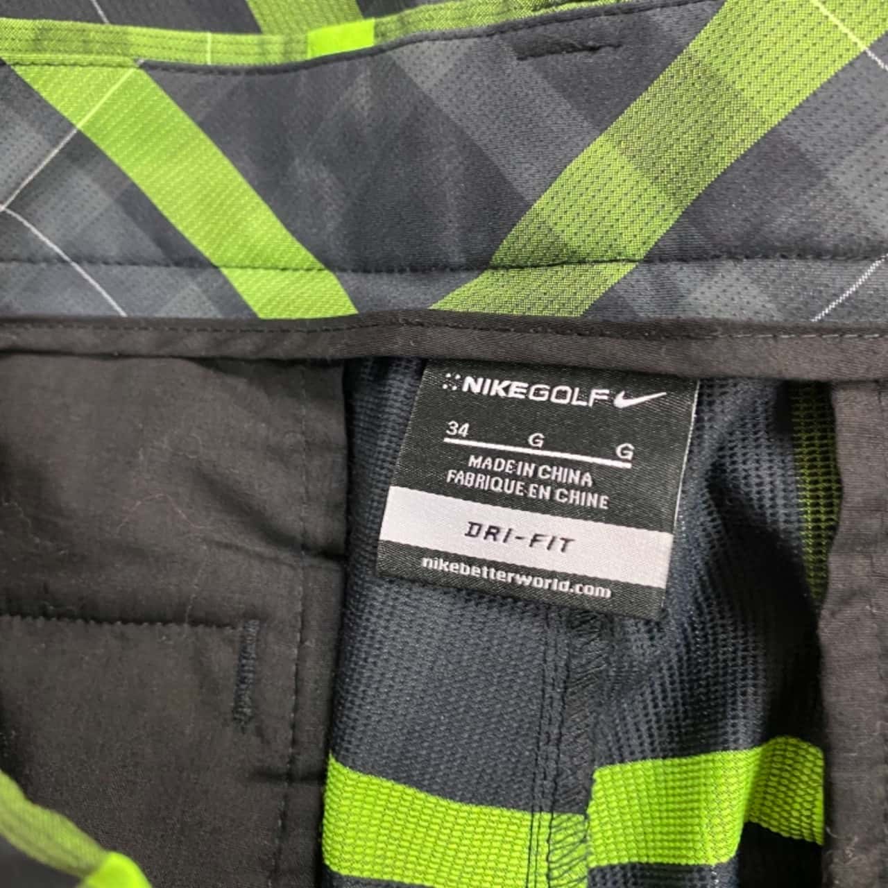 *Summer Sale* *Summer Sale* Nike Mens Size 34 Black / Checked / Green ...