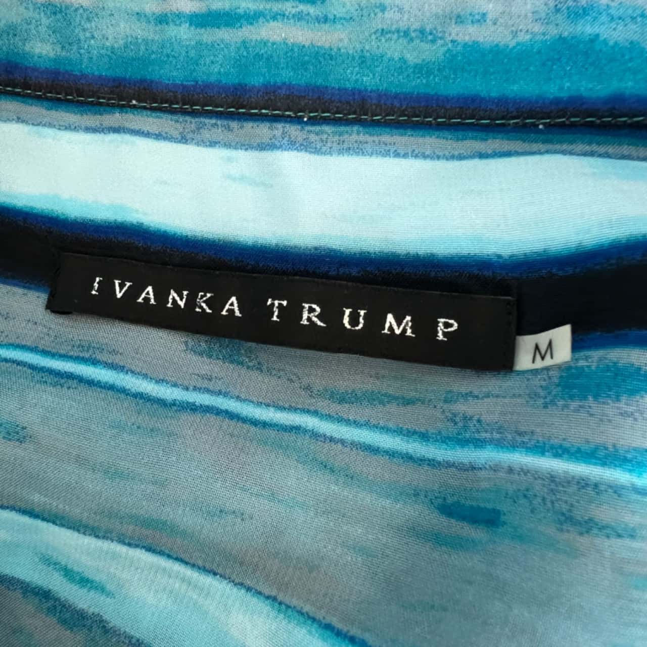 IVANKA TRUMP Sheer Blouse Blue/Turquoise Size M