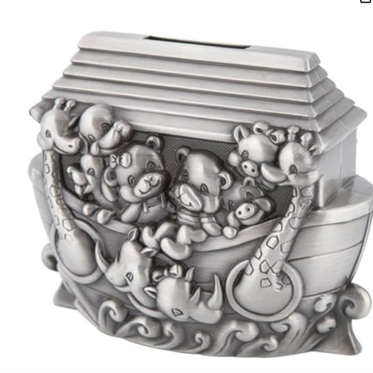 Pewter Money Box Noah`s Ark Piggy Bank