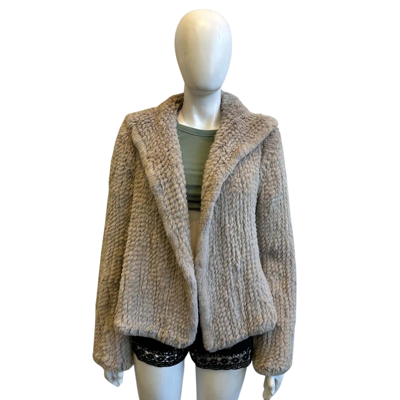 Friends With Frank Women's Size 12 100% Rabbit Fur Open Jacket Light ...