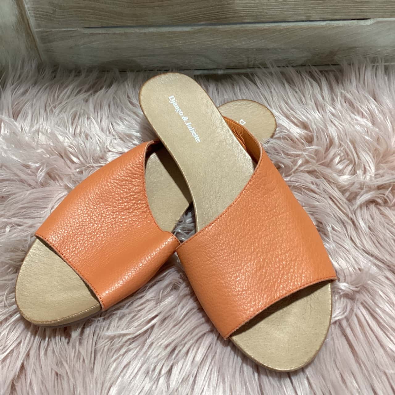 Womens Orange slides(s)