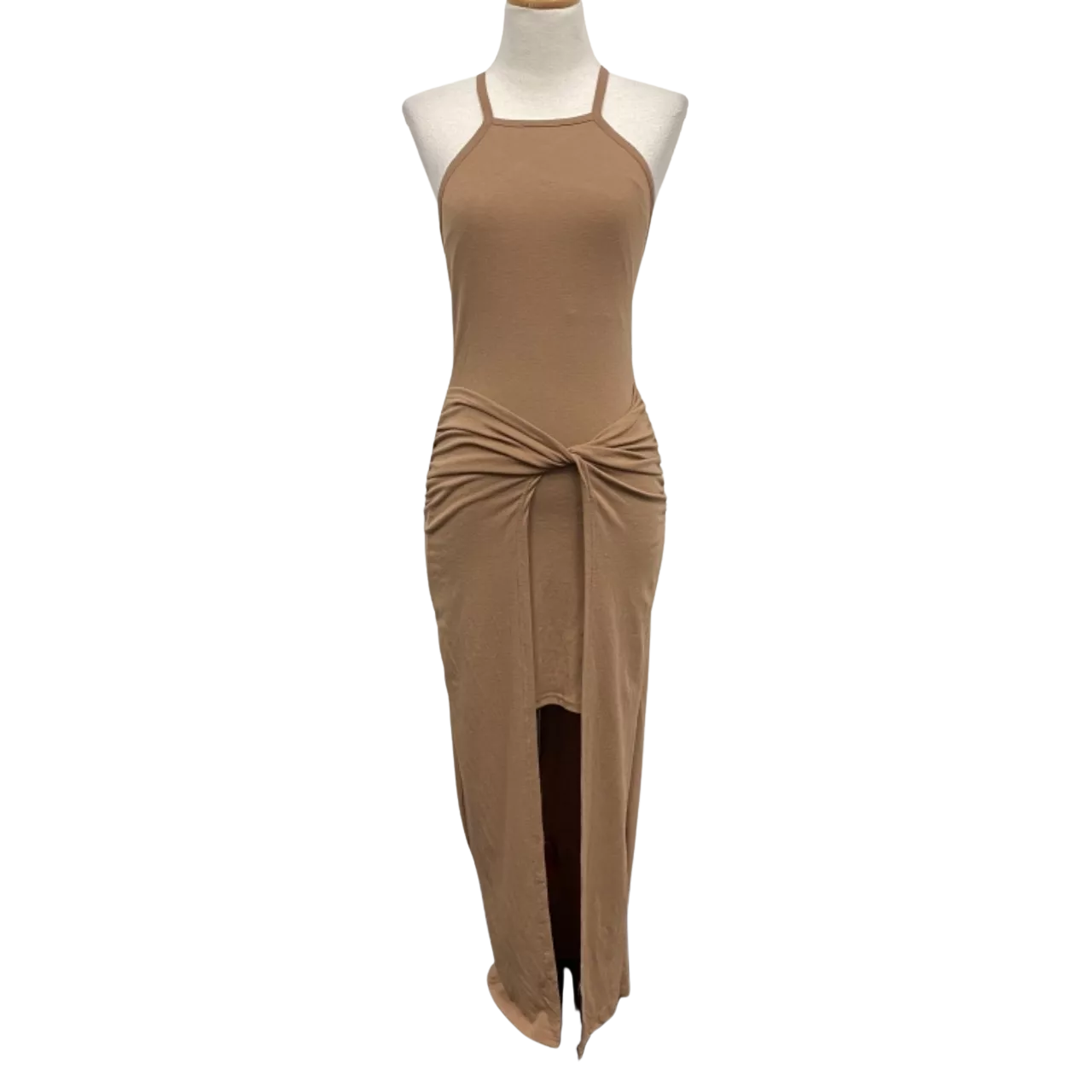 RUNAWAY THE LABEL Womens Sash Midi Dress in MOCHA - Size M - *BRAND NEW ...