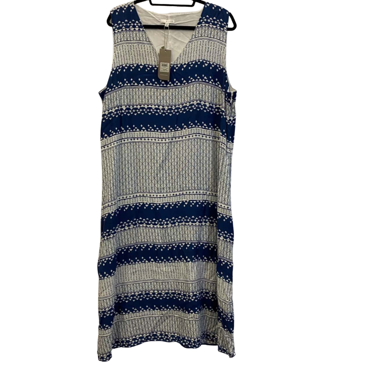 W. Lane Womens Size 18 Maxi Dress Blue / Pattern / White