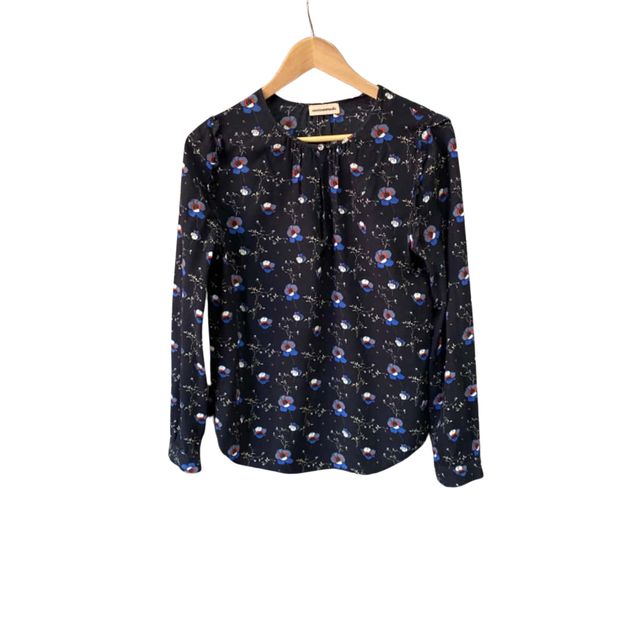 Custommade Women's Size S Blouses Blue / Floral / Navy Blue