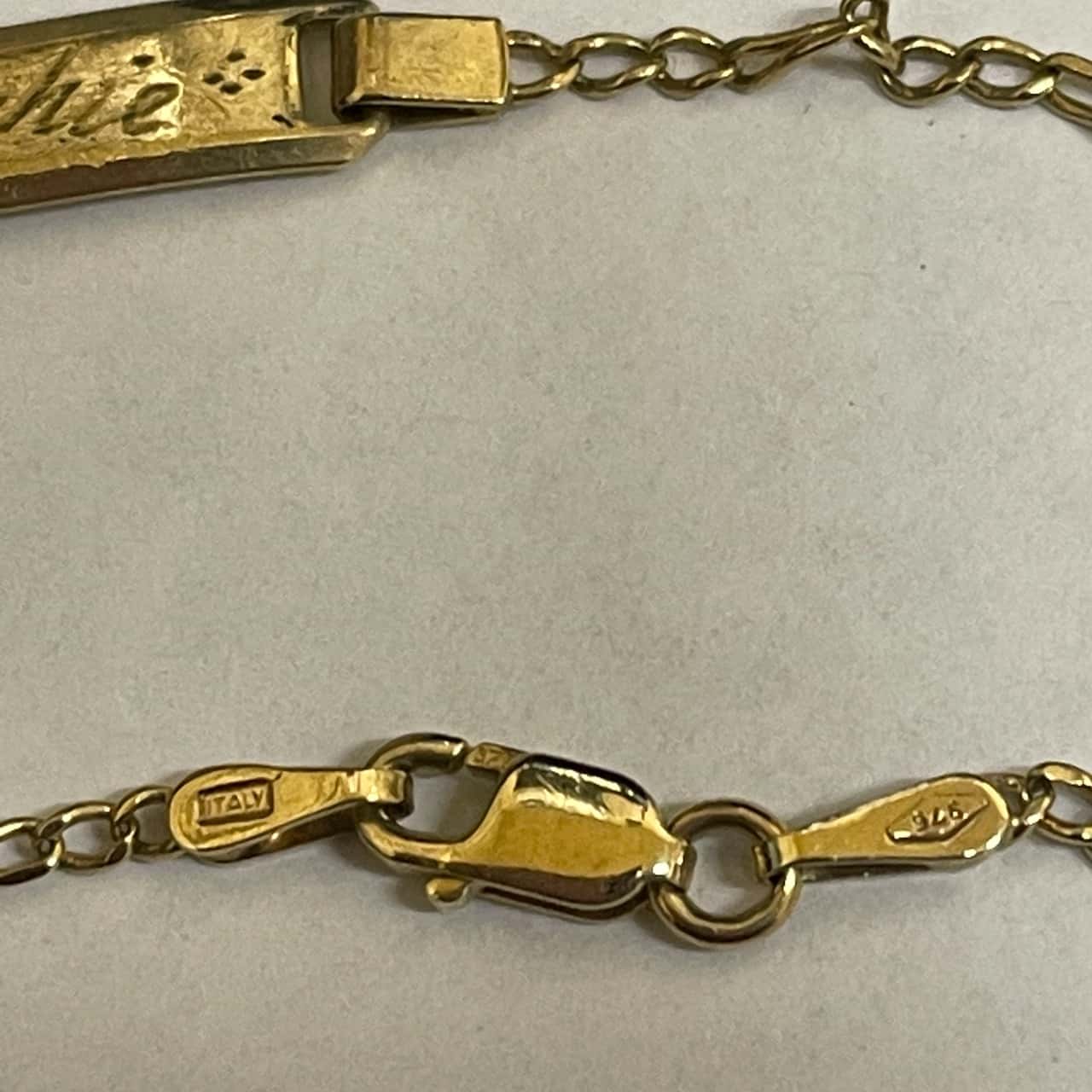 Women's 9Kt Gold Bracelet with white stone charm (s) - Used Good ...