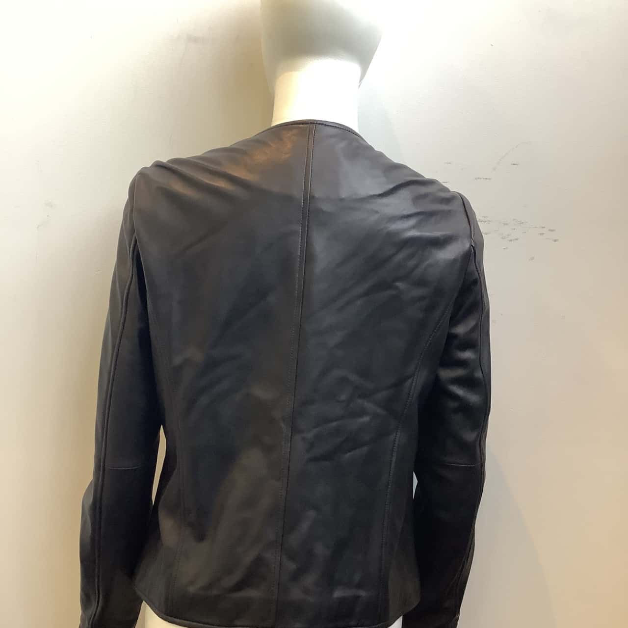 Palazzi Womens Size M-L 100%Leather Side Zipper Jacket Black(s)