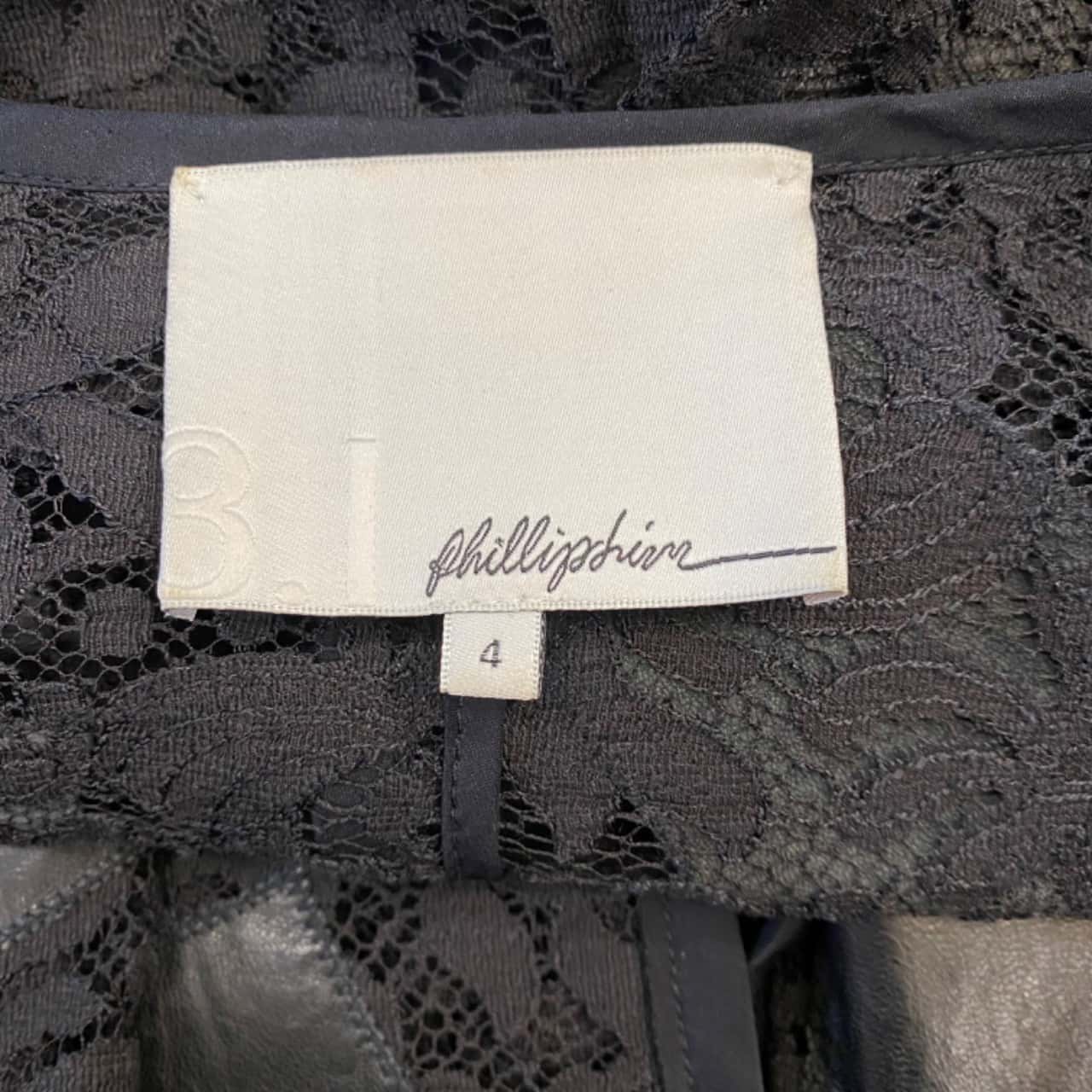Phillip Lim Black Leather/Lace Trench Coat Size 4(s)