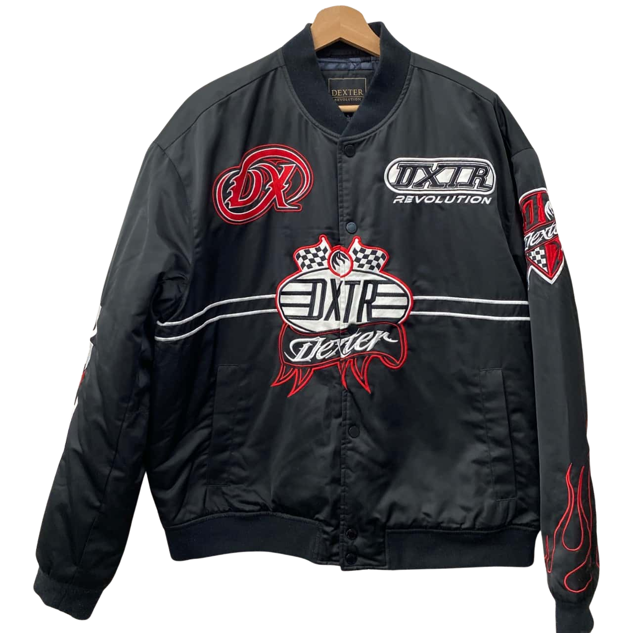 Dexter Mens Size L Bomber Black / Red / White (s)