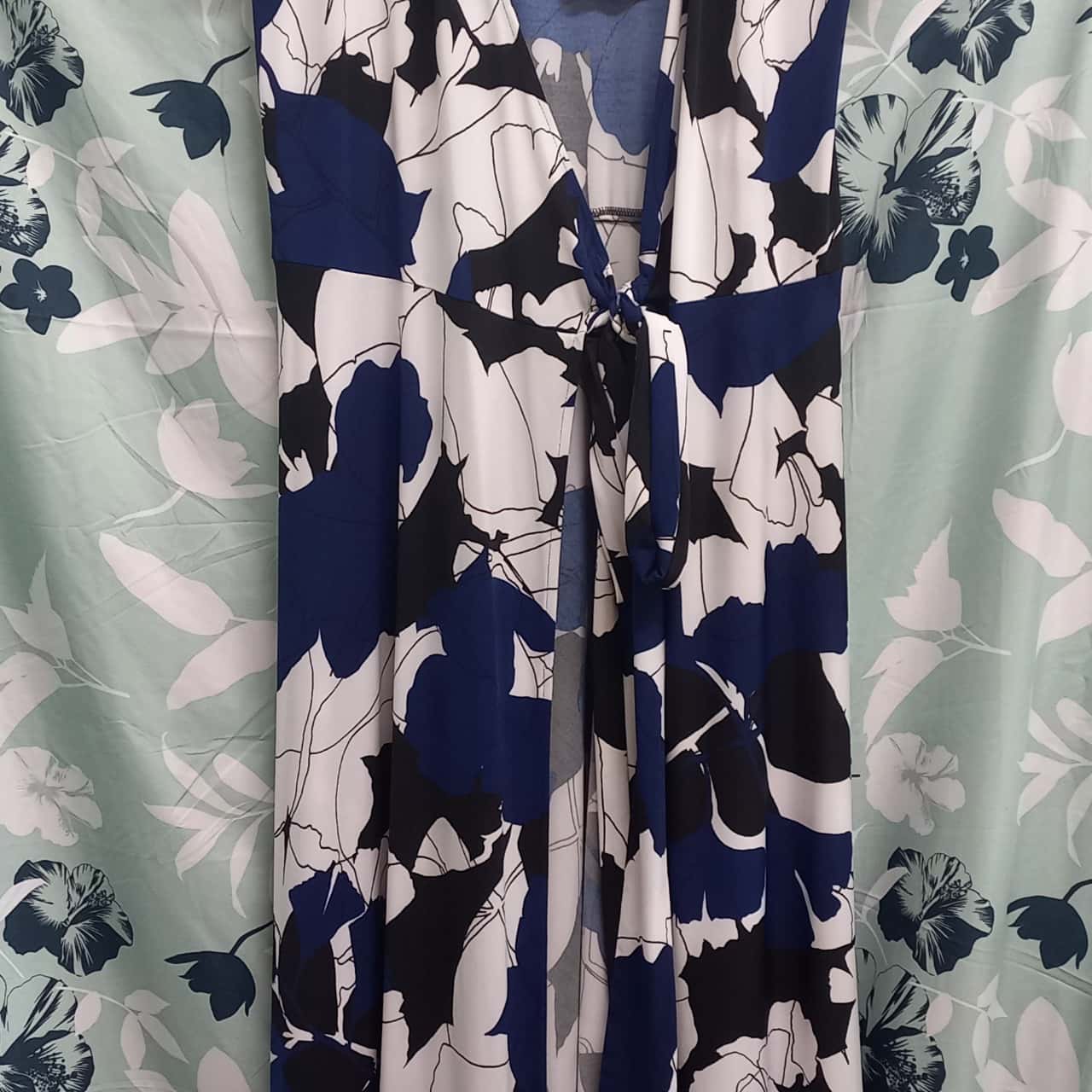 SACHA DRAKE Womens Size 14 Maxi Dress Black / Blue / White (s)