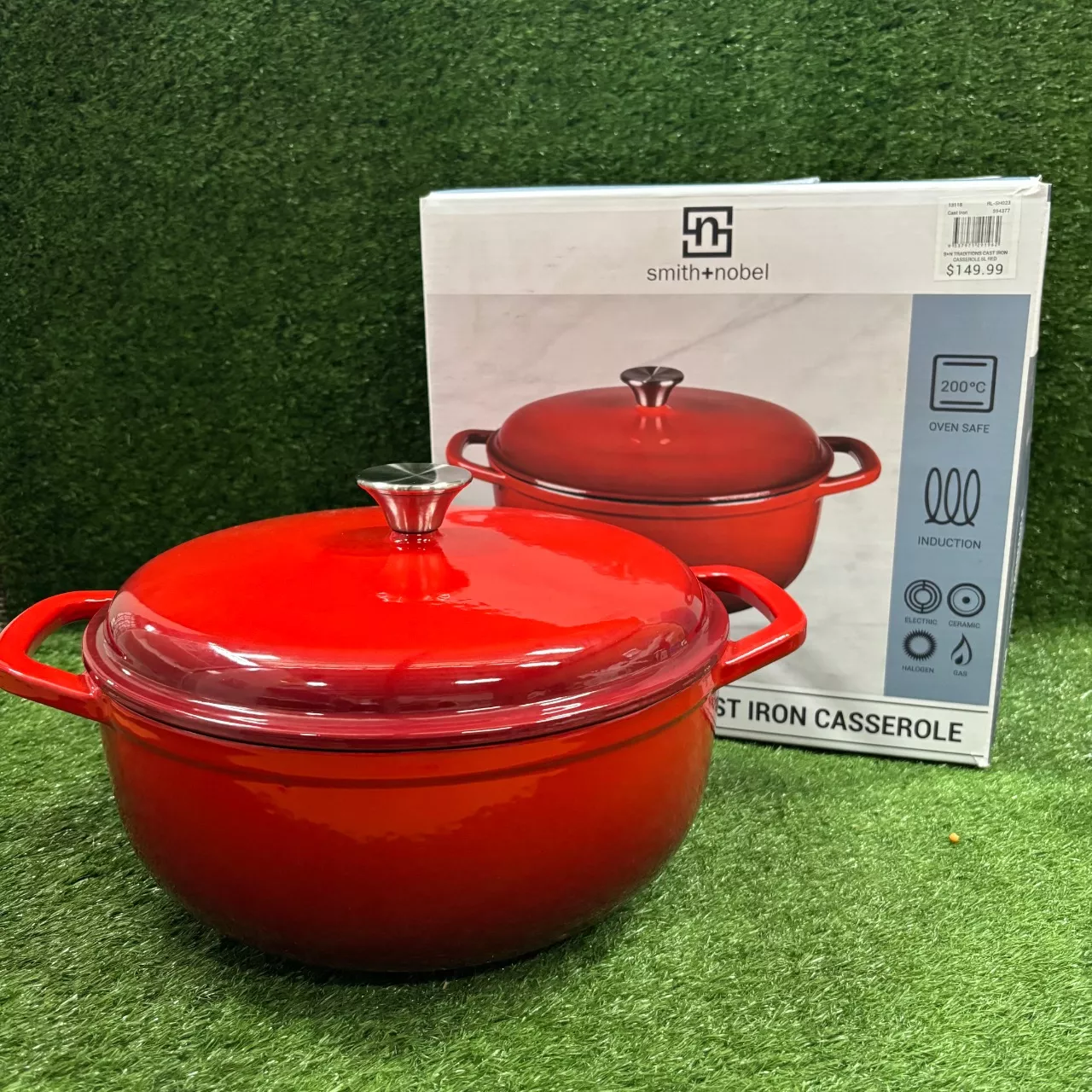 Smith + Nobel Traditions 6L Red Cast Iron Casserole Pot (Pick Up Only ...