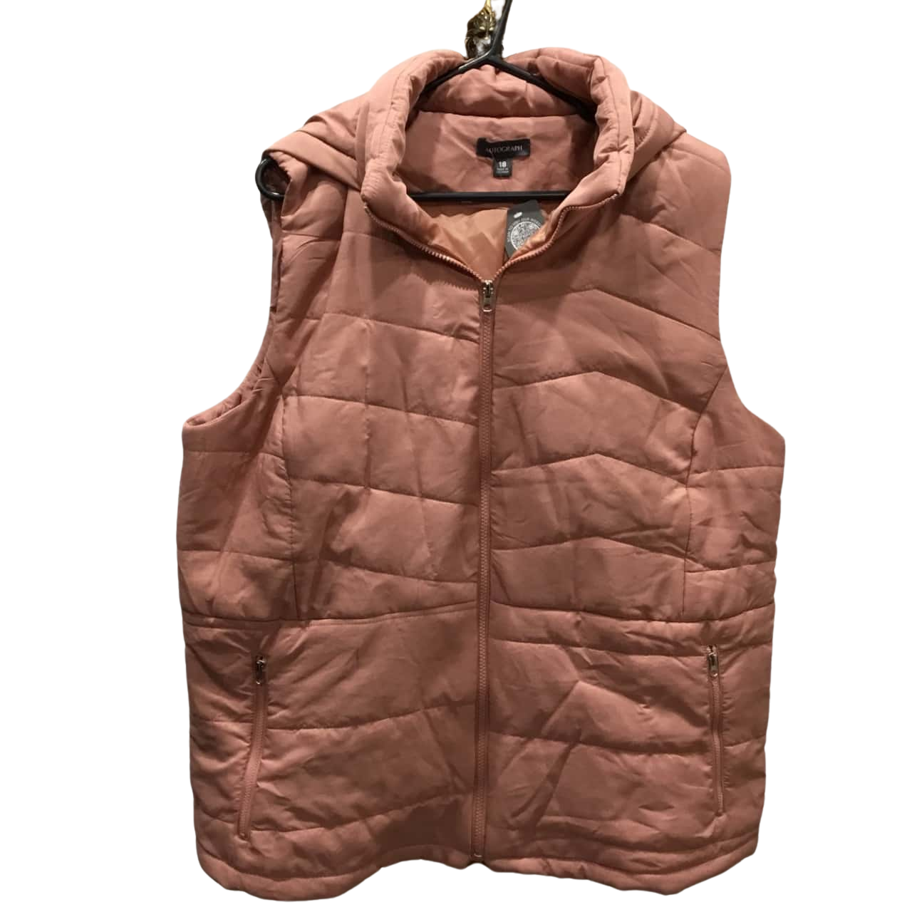 BNWT Autograph Salmon Hood Puffer Vest Size 18