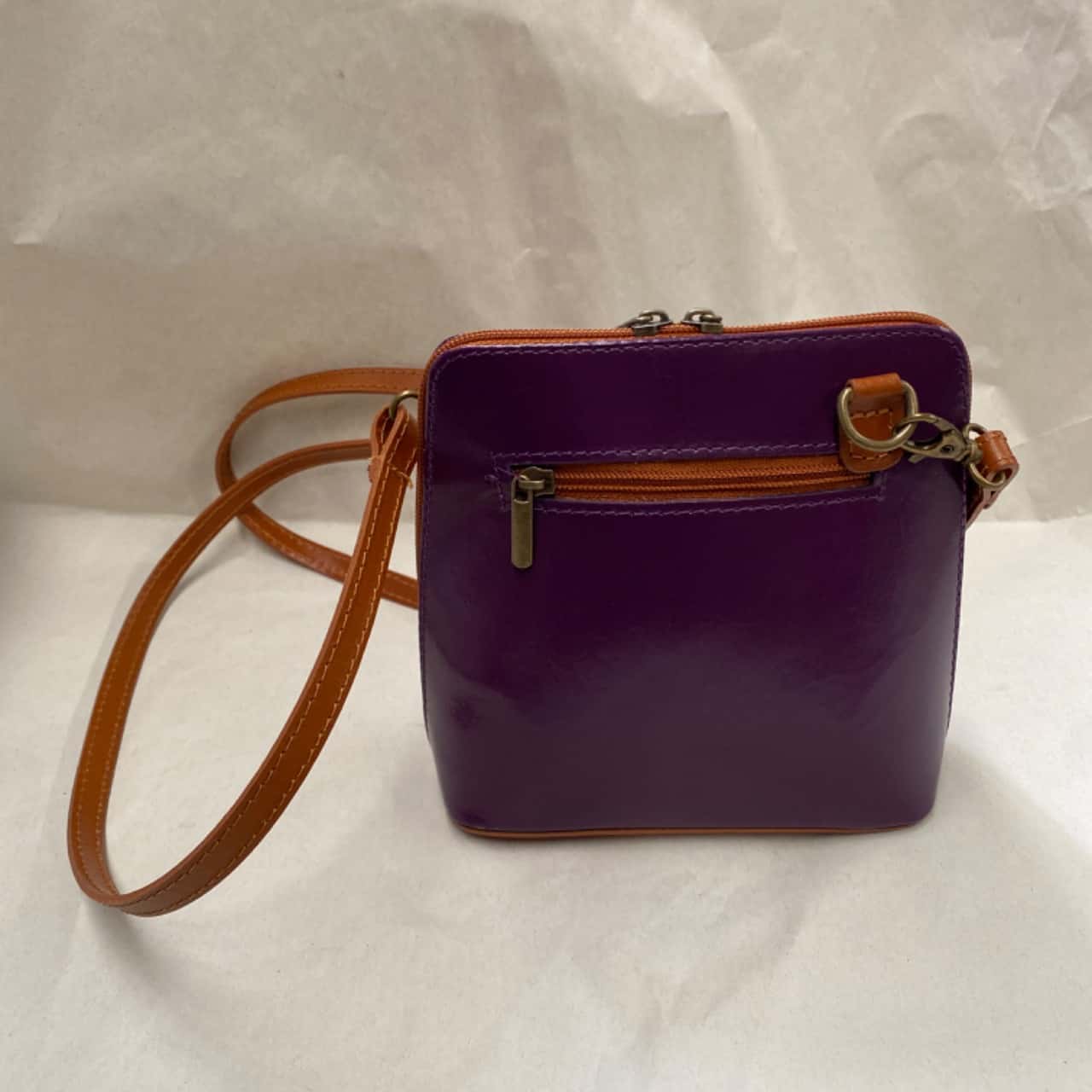 Womens Purple Cross Body Leather Bag(s)