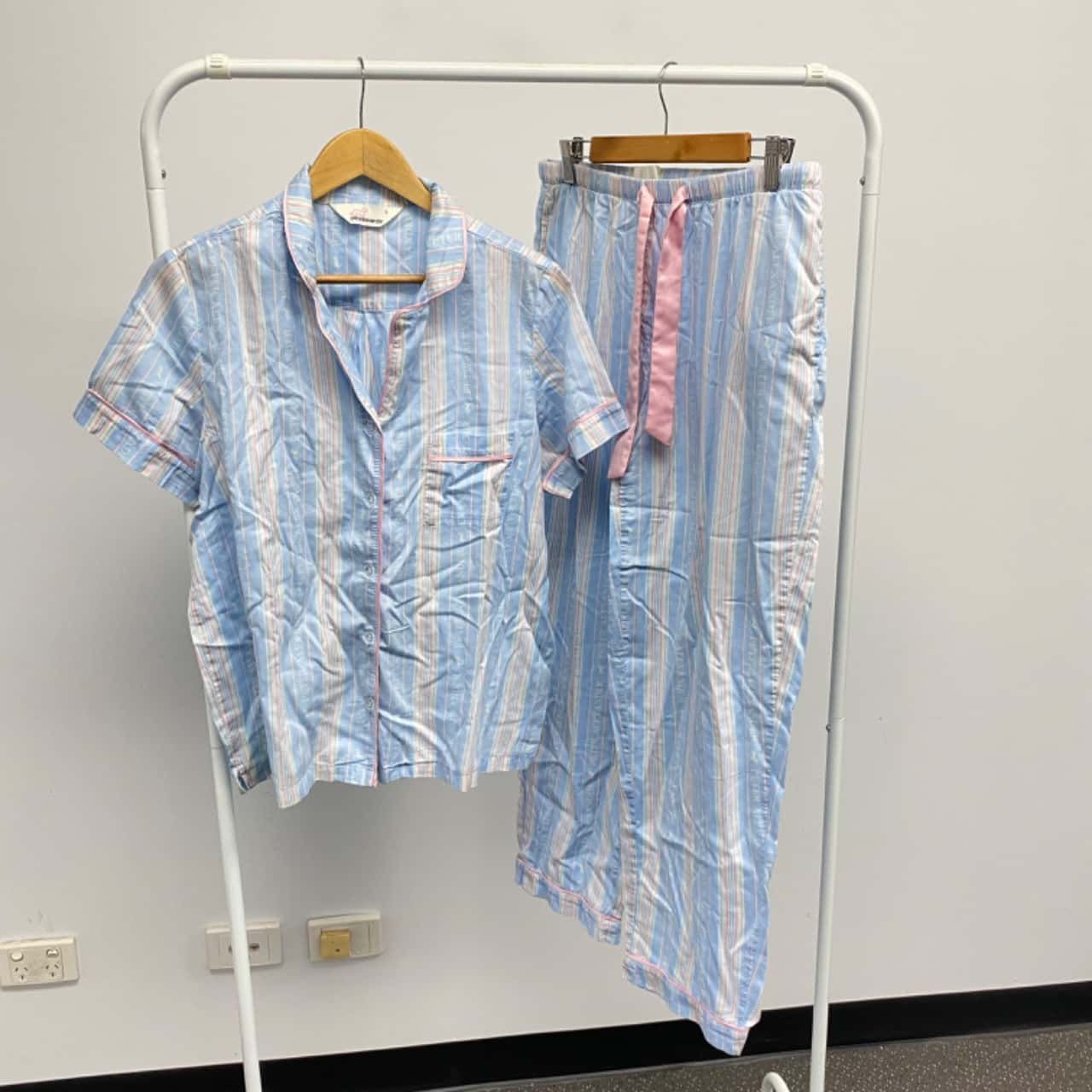 Peter Alexander Blue Pink Striped Pyjama Set Shirt And Pants Size 12 ...