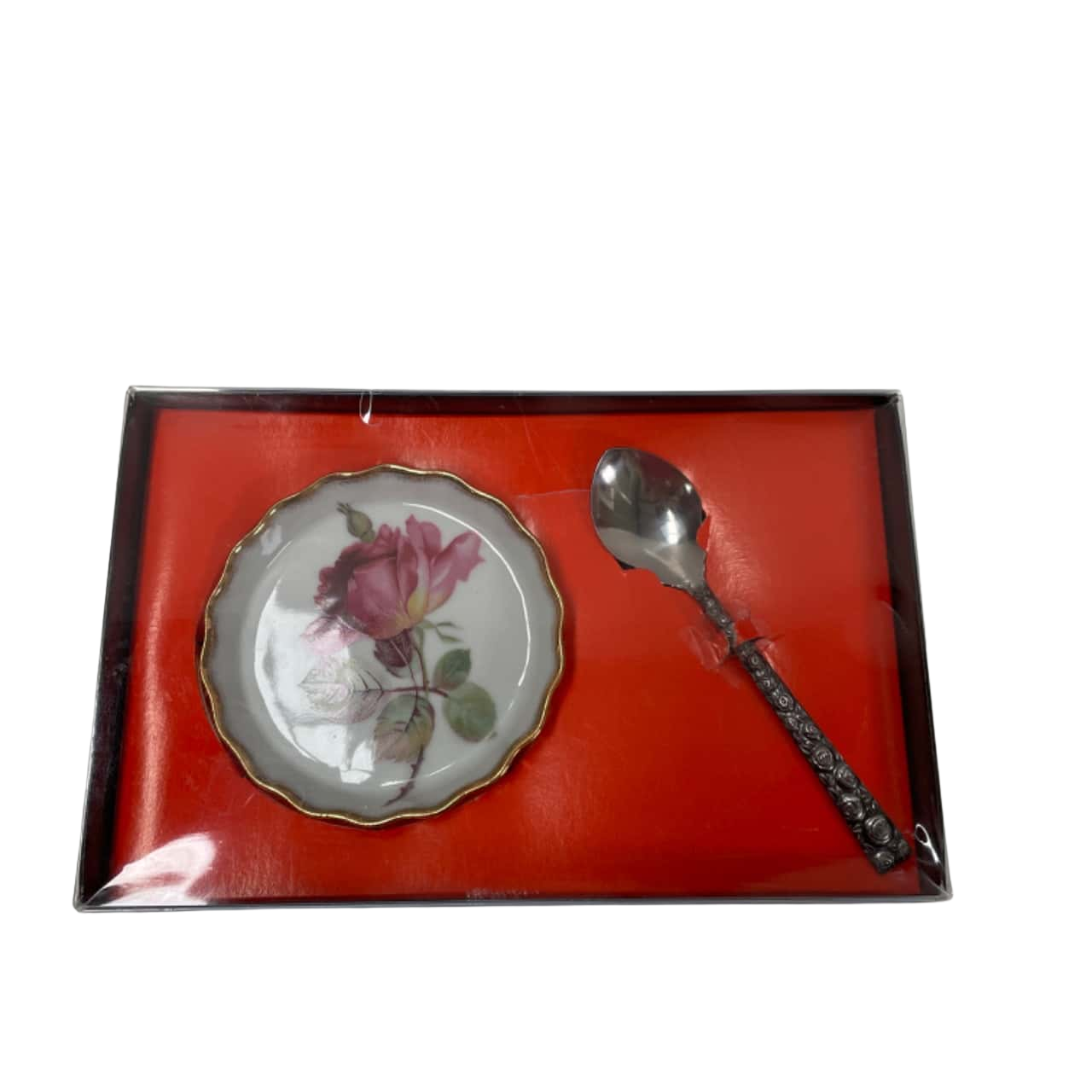 Westminster Jam Dish & Spoon Set - Rose Pattern - New in Box