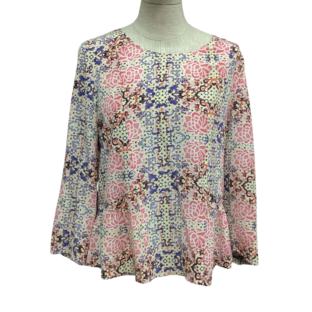 Kachel Size 12 Long Sleeve Top Blue / Pattern / Pink (s) - Used Very ...