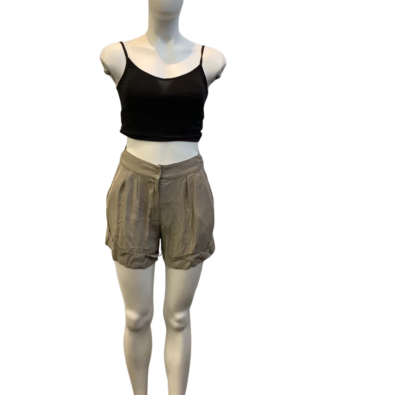 Morrison Womens LabelSize1, AUS 8 Ladder Trim Shorts Taupe