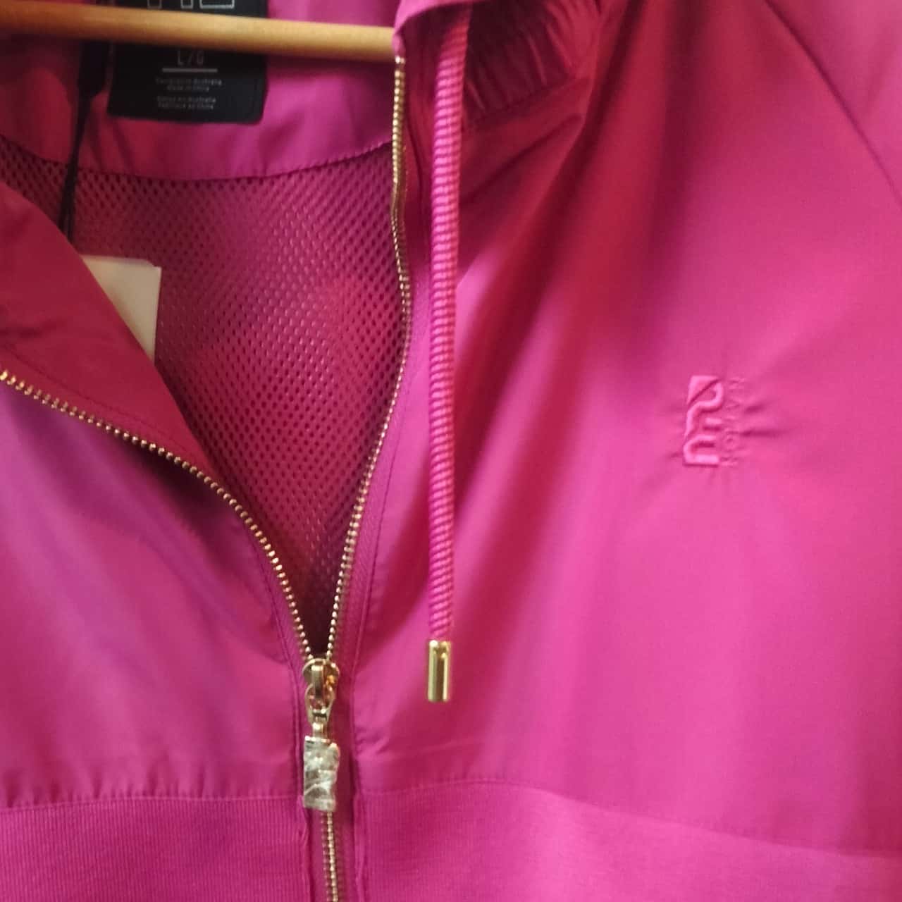 P.E Nation Womens Size L Hooded Jacket Raspberry Rose Pink (s)