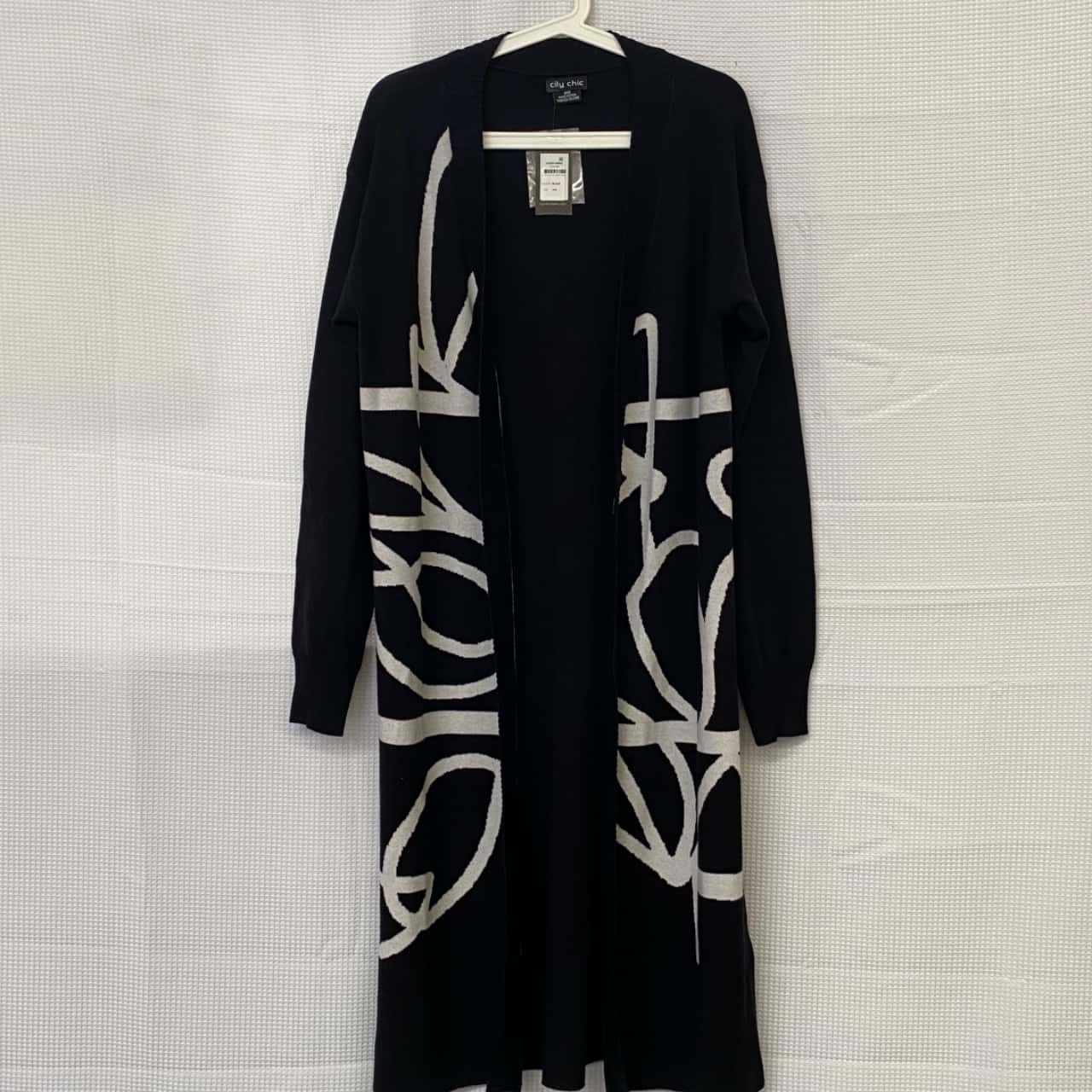 City Chic Womens Size XXS Open Jacket Black / Pattern / White (s) - New ...