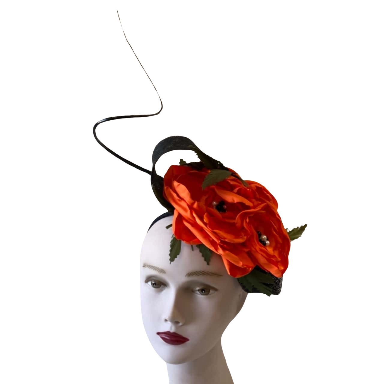 Terence Gregory Women's One Size Black & Orange Fascinator