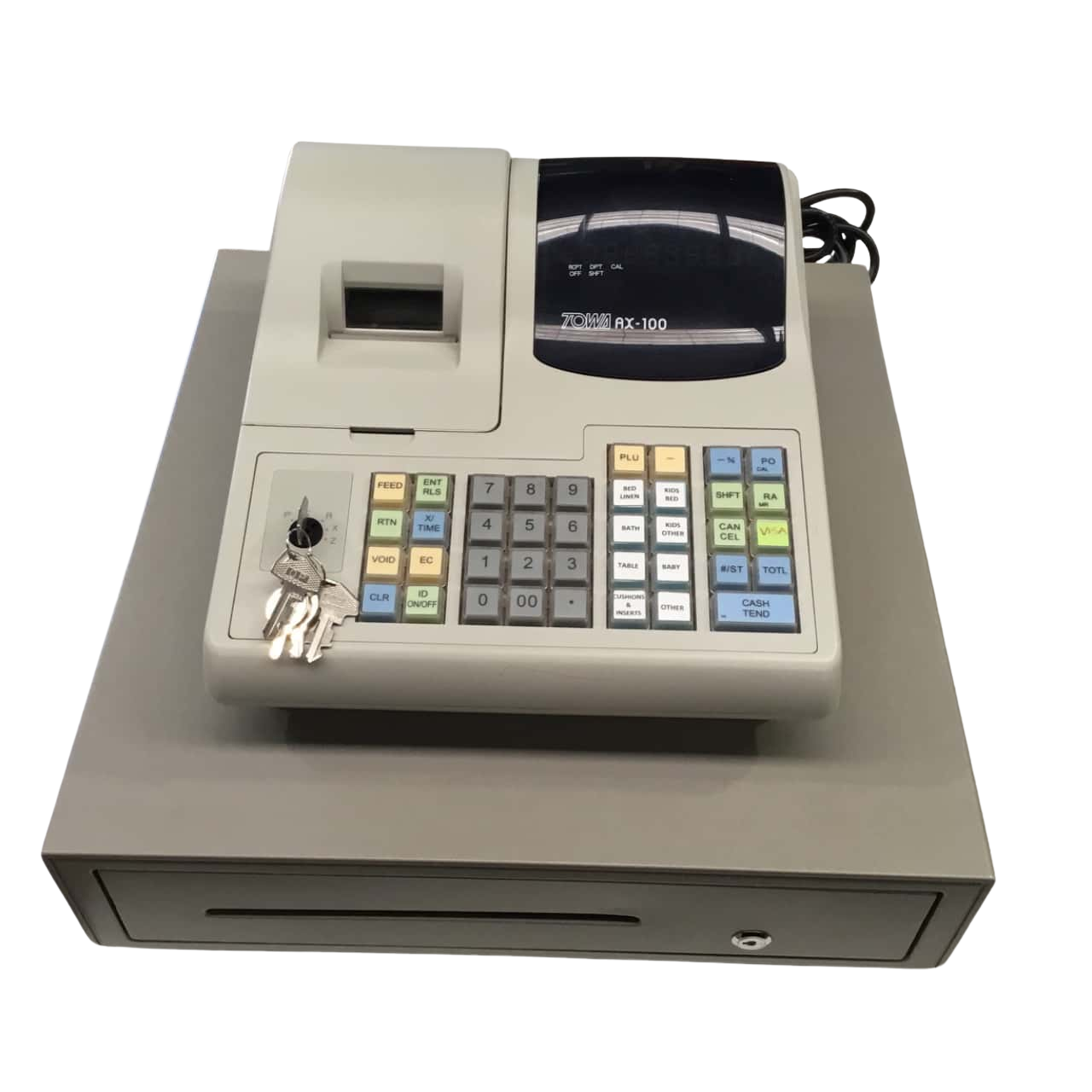 Two TOWA AX-100 Cash Registers With Operating Manual - Tag & Tested(s)