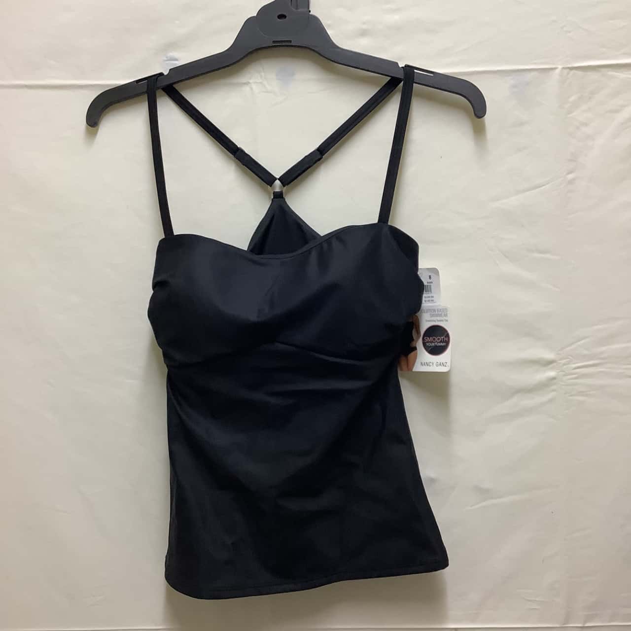 Nancy Ganz Womens Size 8 Black Tankini Top